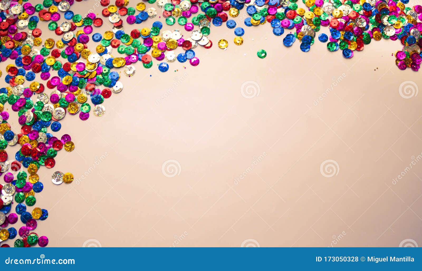 Pink Texture with Colorful Sequins Frame Stock Photo - Image of golden ...