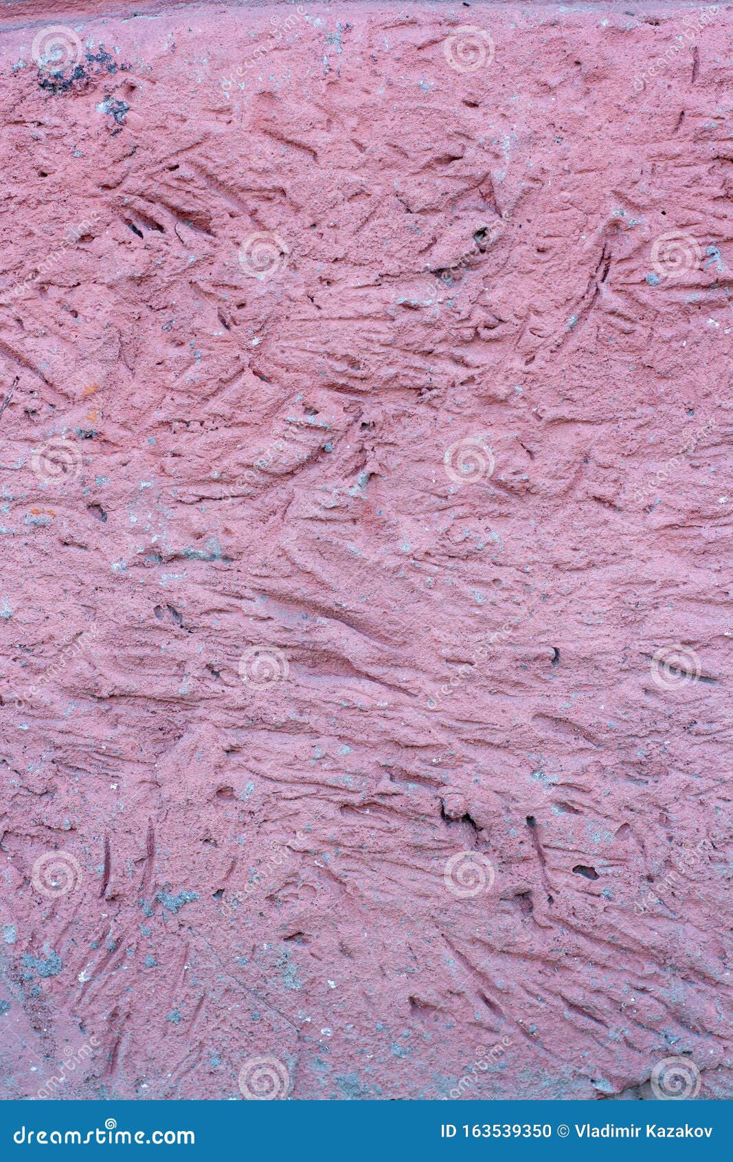 Pink Texture of a Stone Wall from a Mortar with Recesses. Stock Photo ...