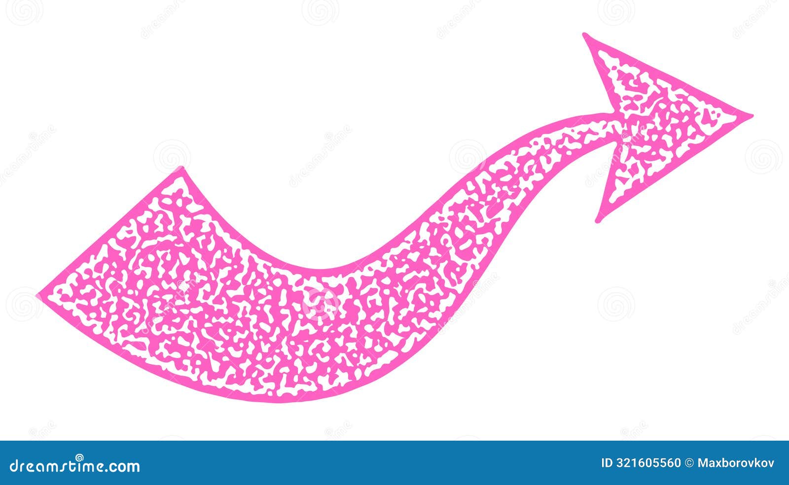 Pink Textured Curved Arrow Illustration Stock Vector - Illustration of ...