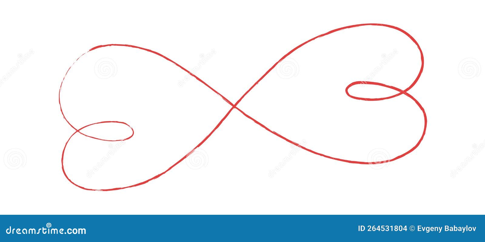 Pink Thin Lines Two Hearts Love Infinity Symbol on White Background ...