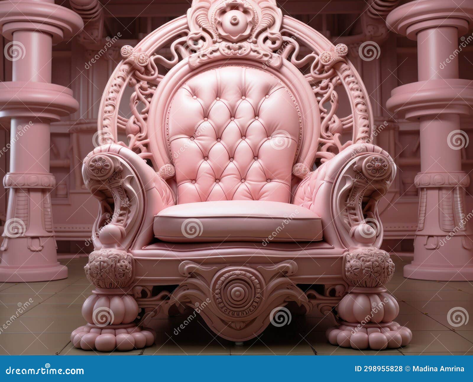 Pink Throne. Decorated Empty Throne. Stock Photo - Image of room, gold ...