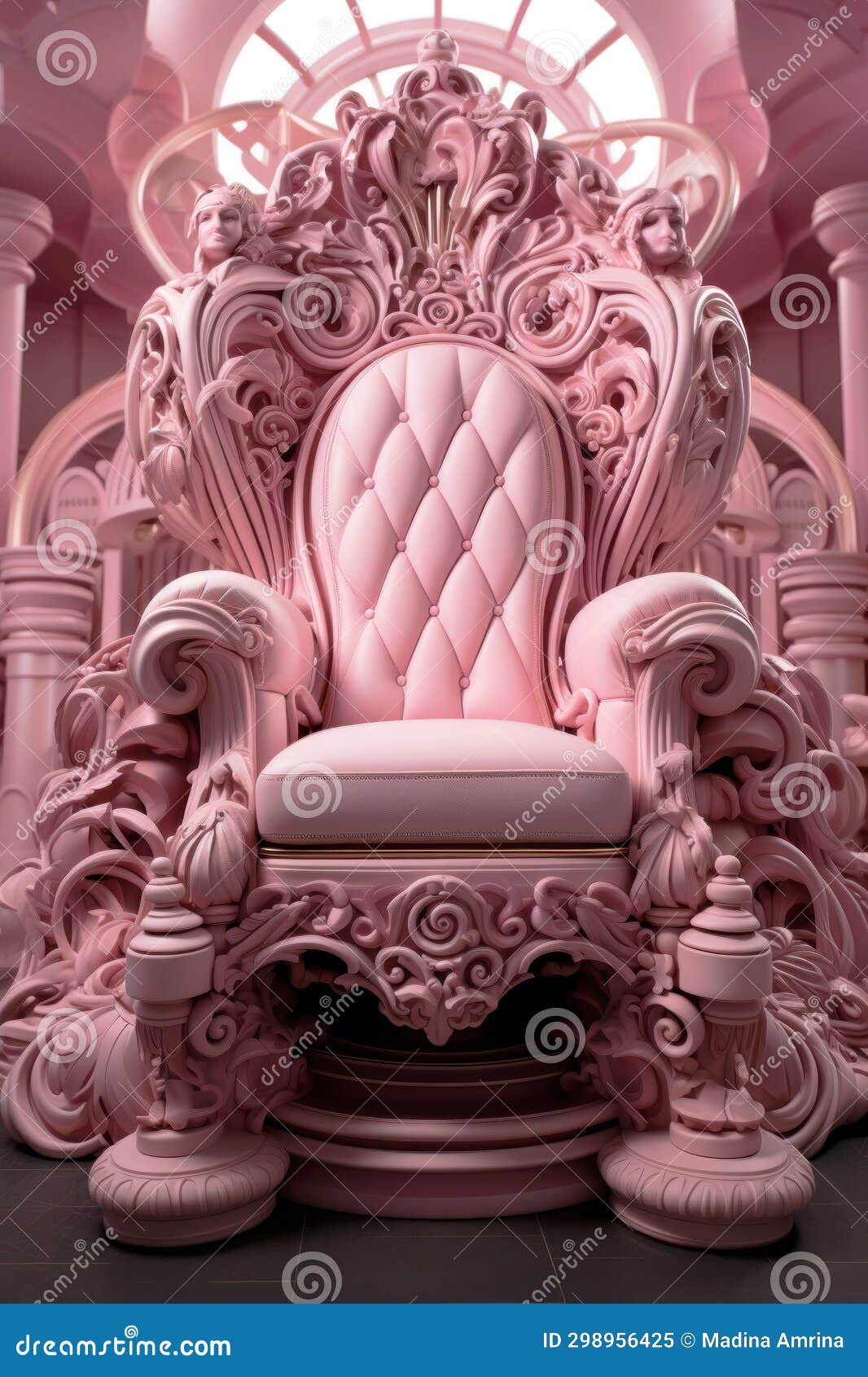 Pink Throne. Decorated Empty Throne. Stock Image - Image of history ...