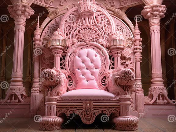 Pink Throne. Decorated Empty Throne. Stock Image - Image of royal ...