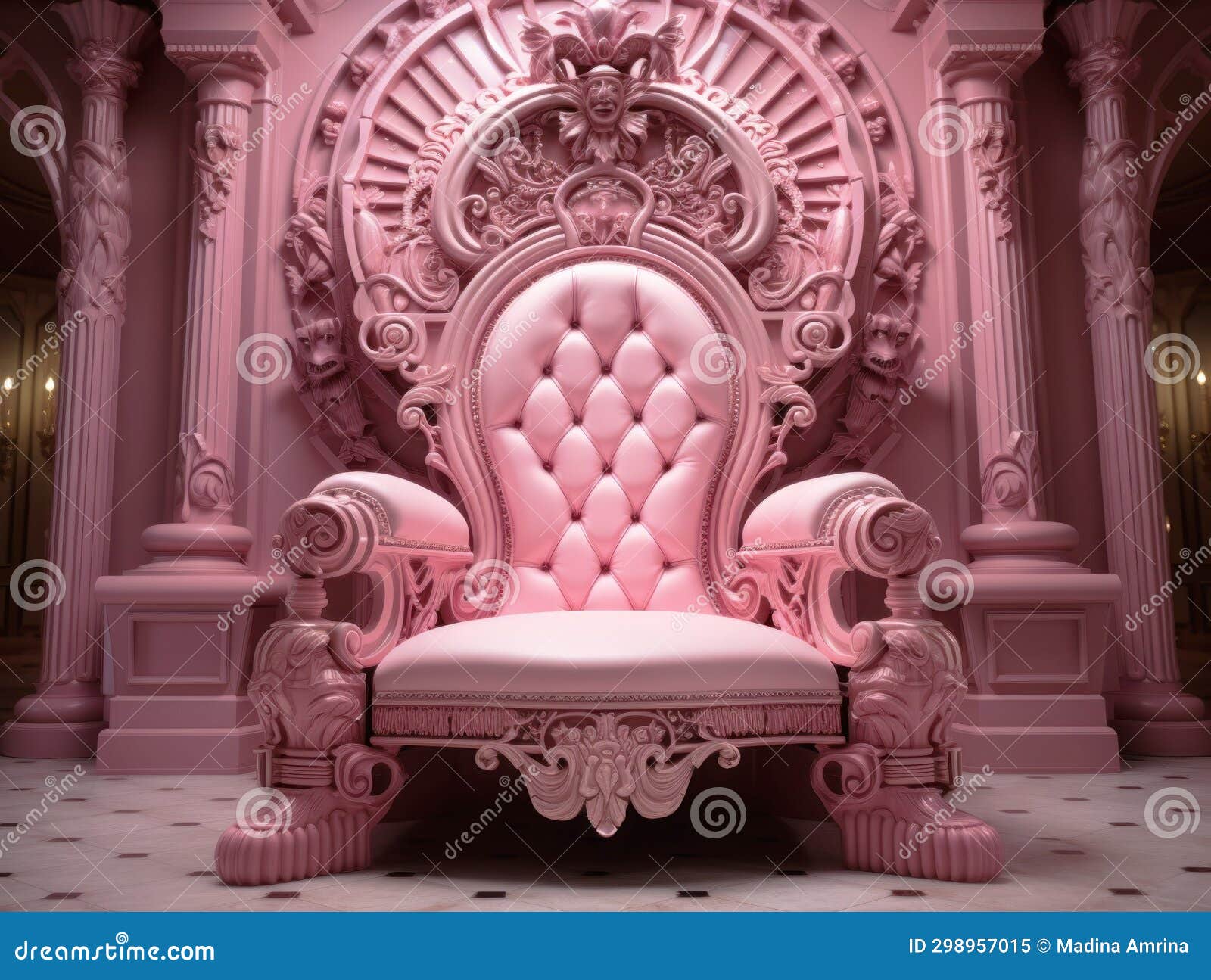Pink Throne. Decorated Empty Throne. Stock Image - Image of ...