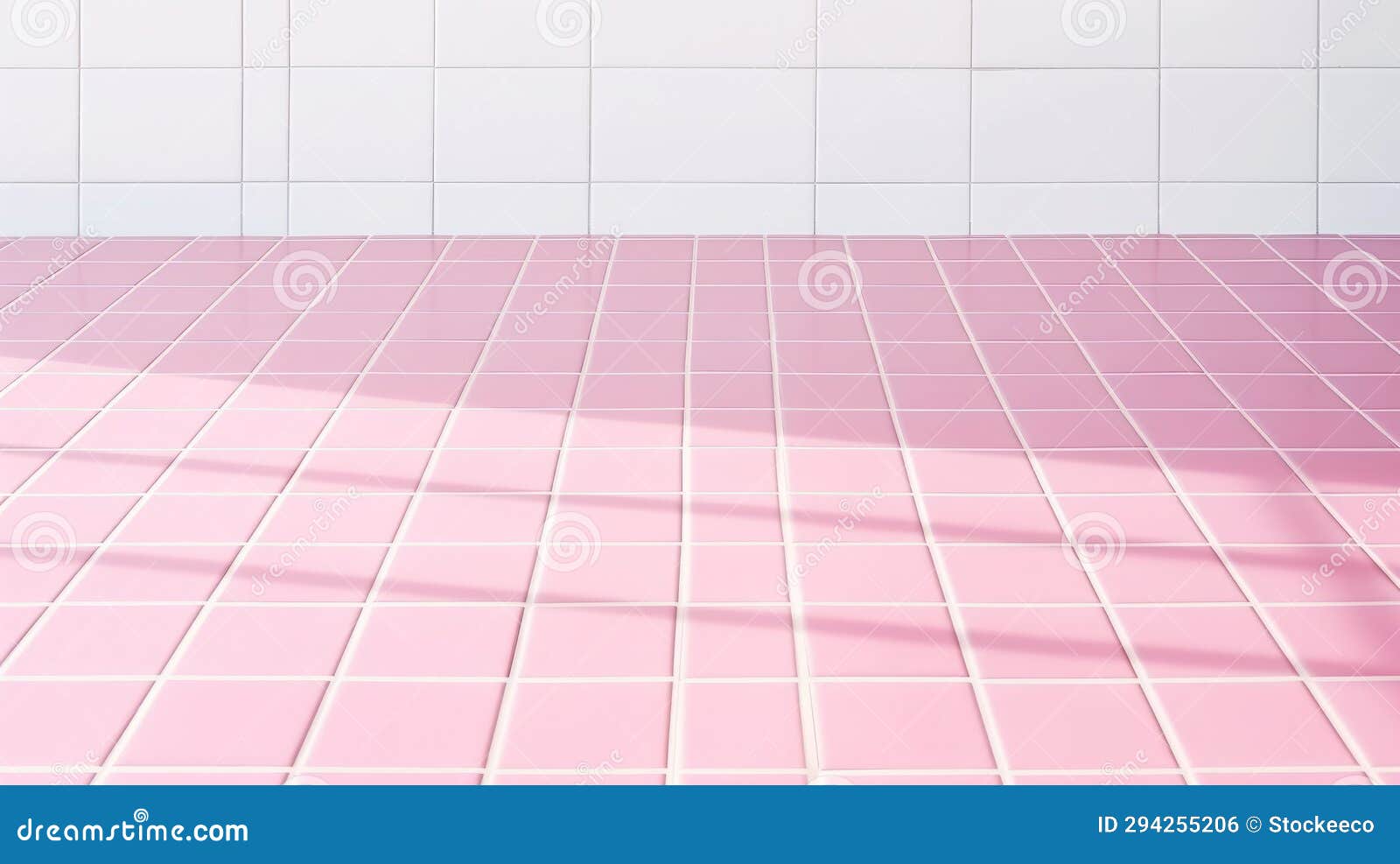 Pink Tile Floor Background - 3d Render with Realistic Perspective Stock ...