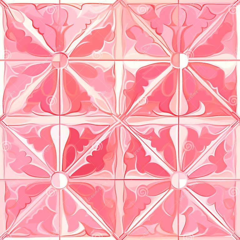 Pink Tile Pattern for Decoration Stock Illustration - Illustration of ...