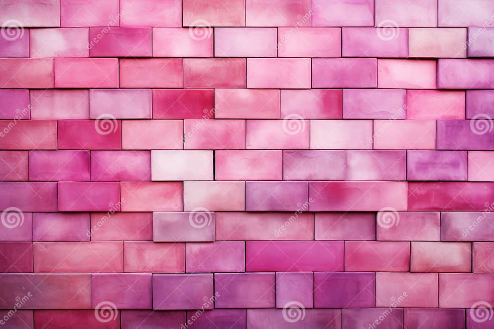 Pink Tiled Wall Featuring an Abstract Geometric Pattern that Forms a ...