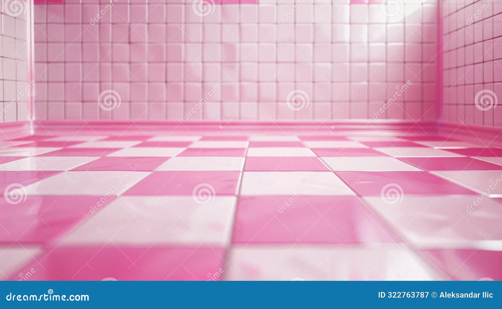 Pink Tiles in Stylish Bathroom. Background Design Stock Image - Image ...