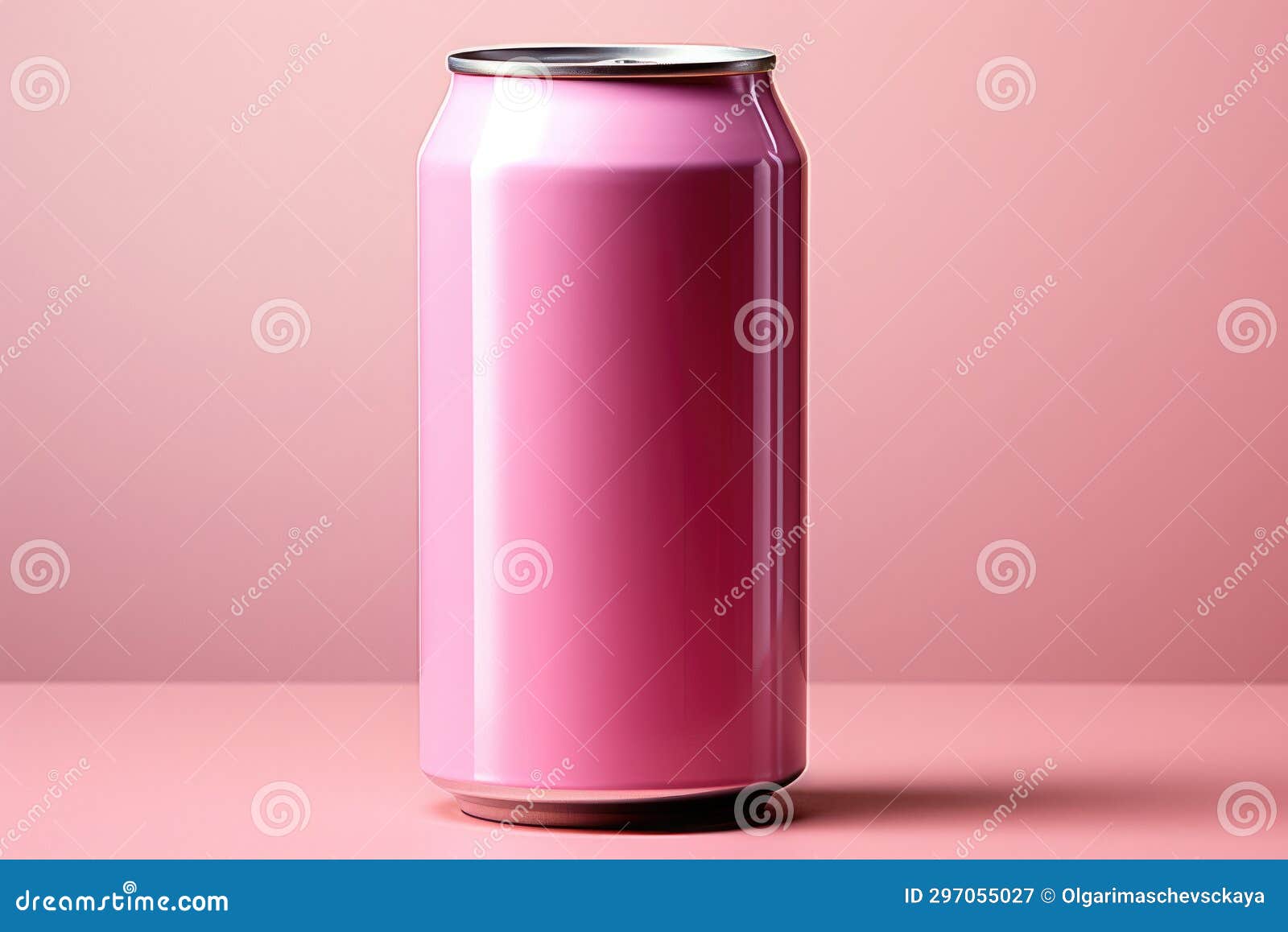 Pink Tin Can for Drinks on the Background. Mockup for Copy Space and ...