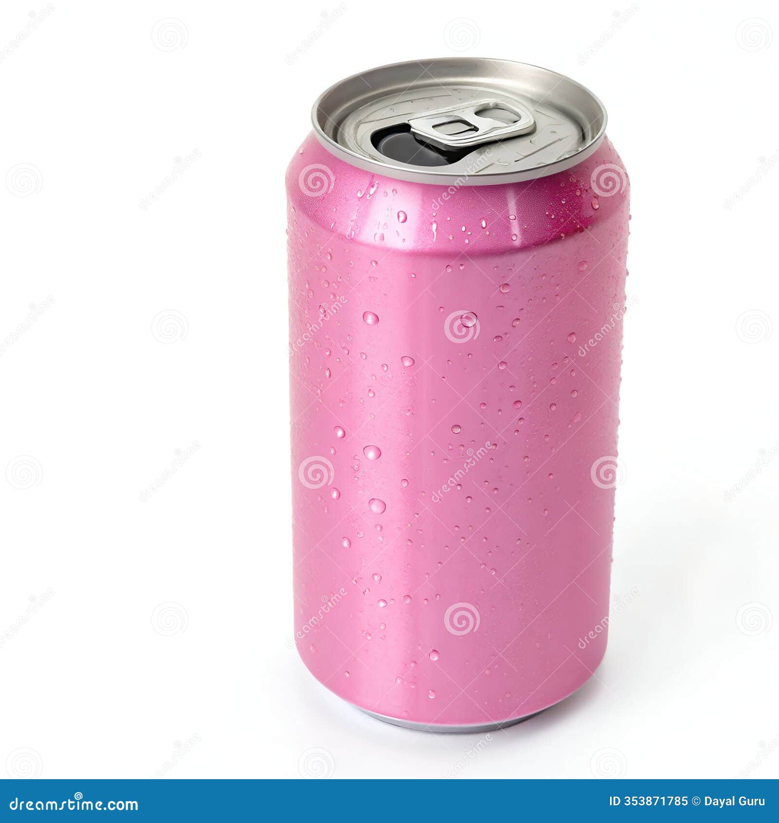 Pink Tin Can for Drinks with Copy Space Isolated Stock Illustration ...