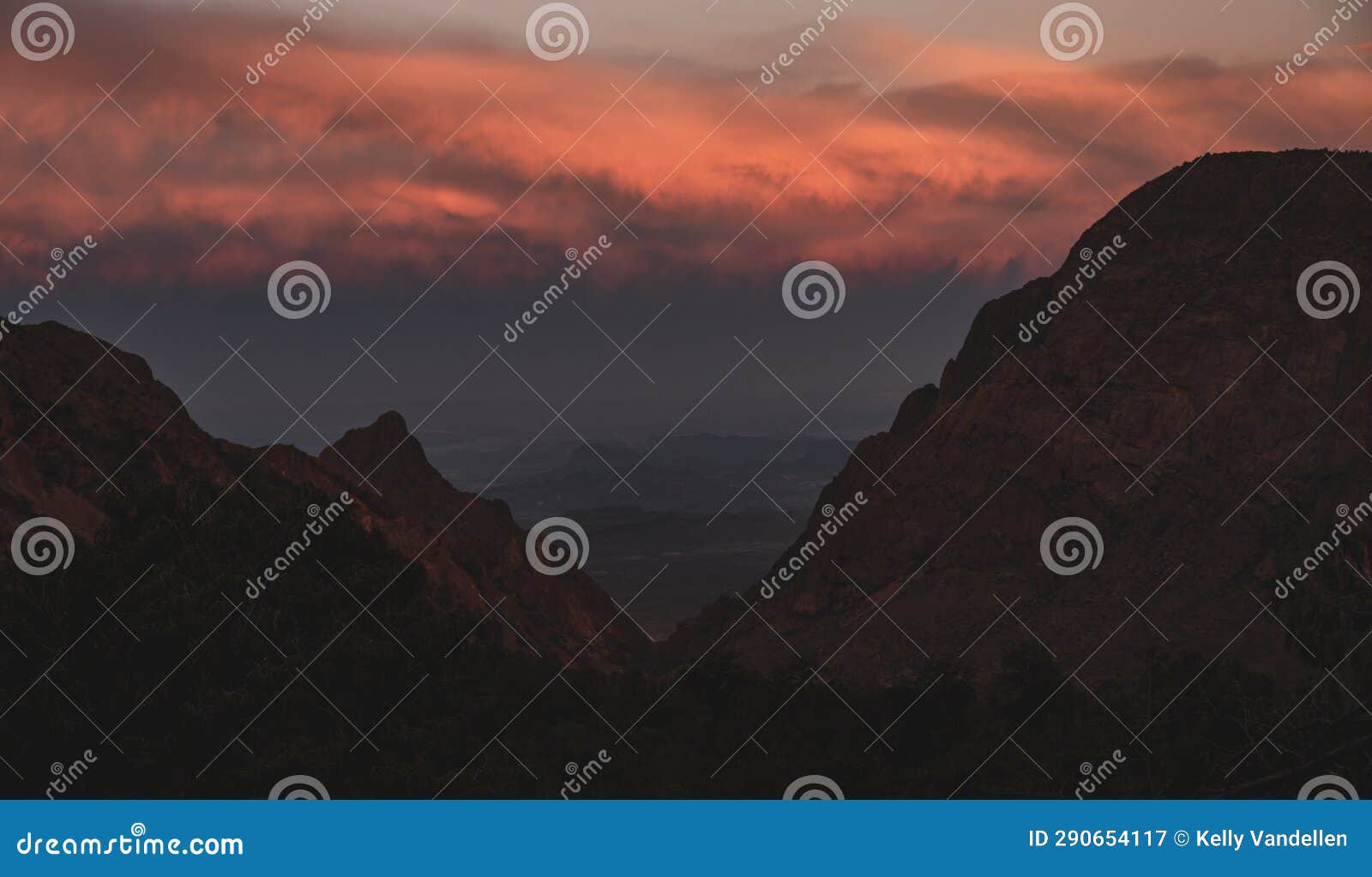 Pink Tinged Clouds Hover Over the Window in Big Bend Stock Image ...