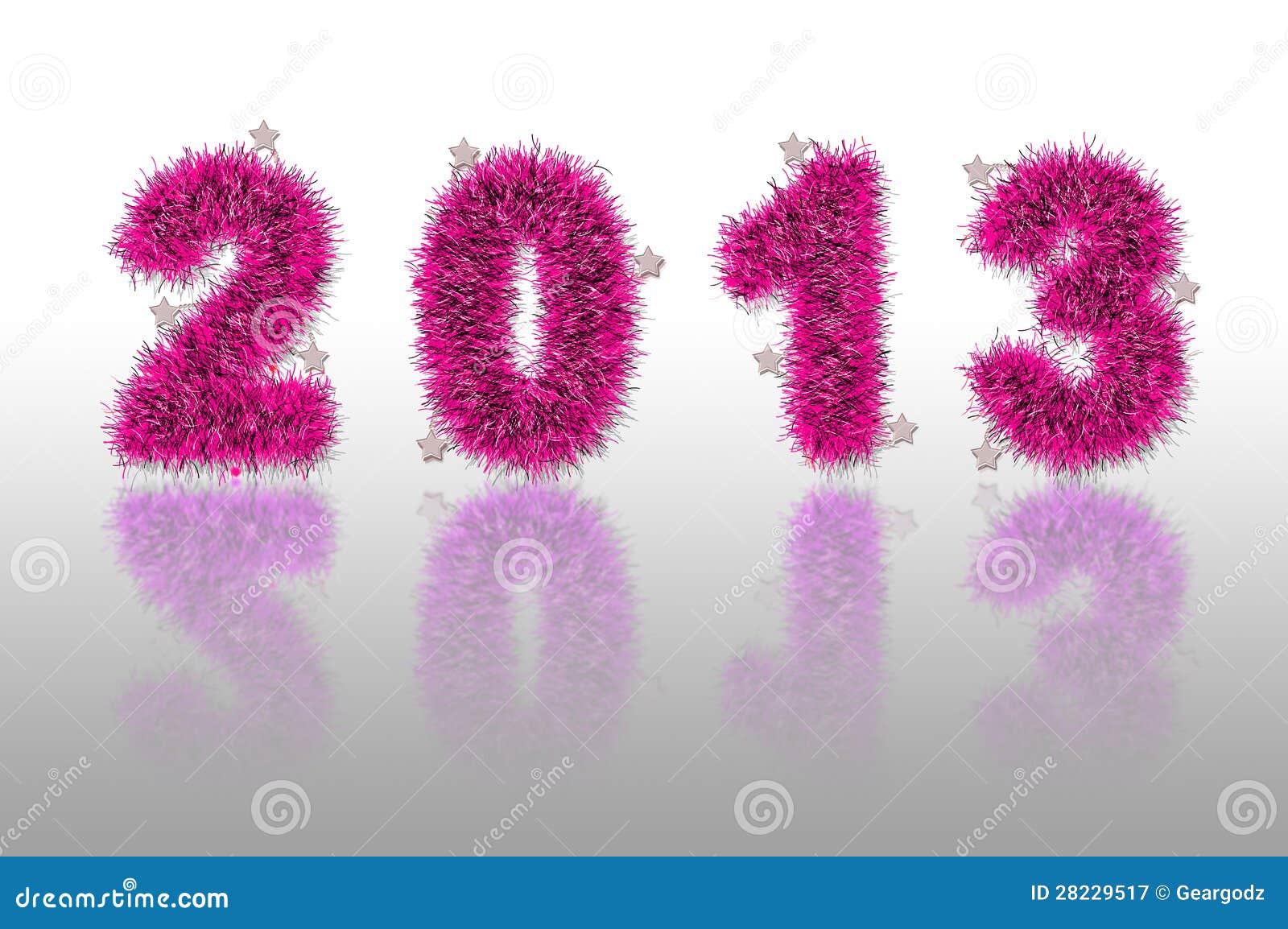 Pink Tinsel Forming 2013 Year Number Stock Illustration - Illustration ...