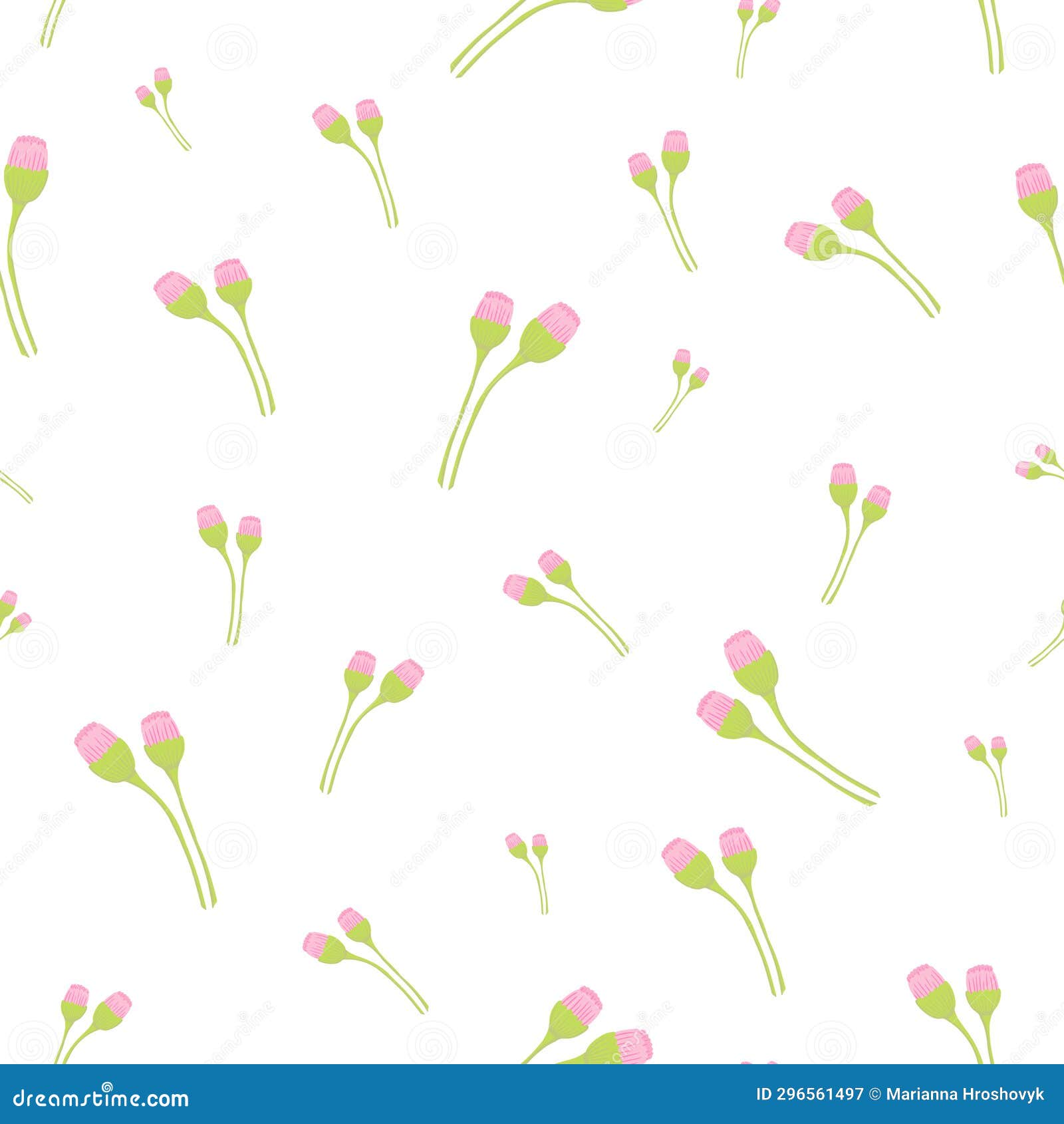Pink Tiny Genuine Flowers Vector Seamless Pattern Stock Illustration ...