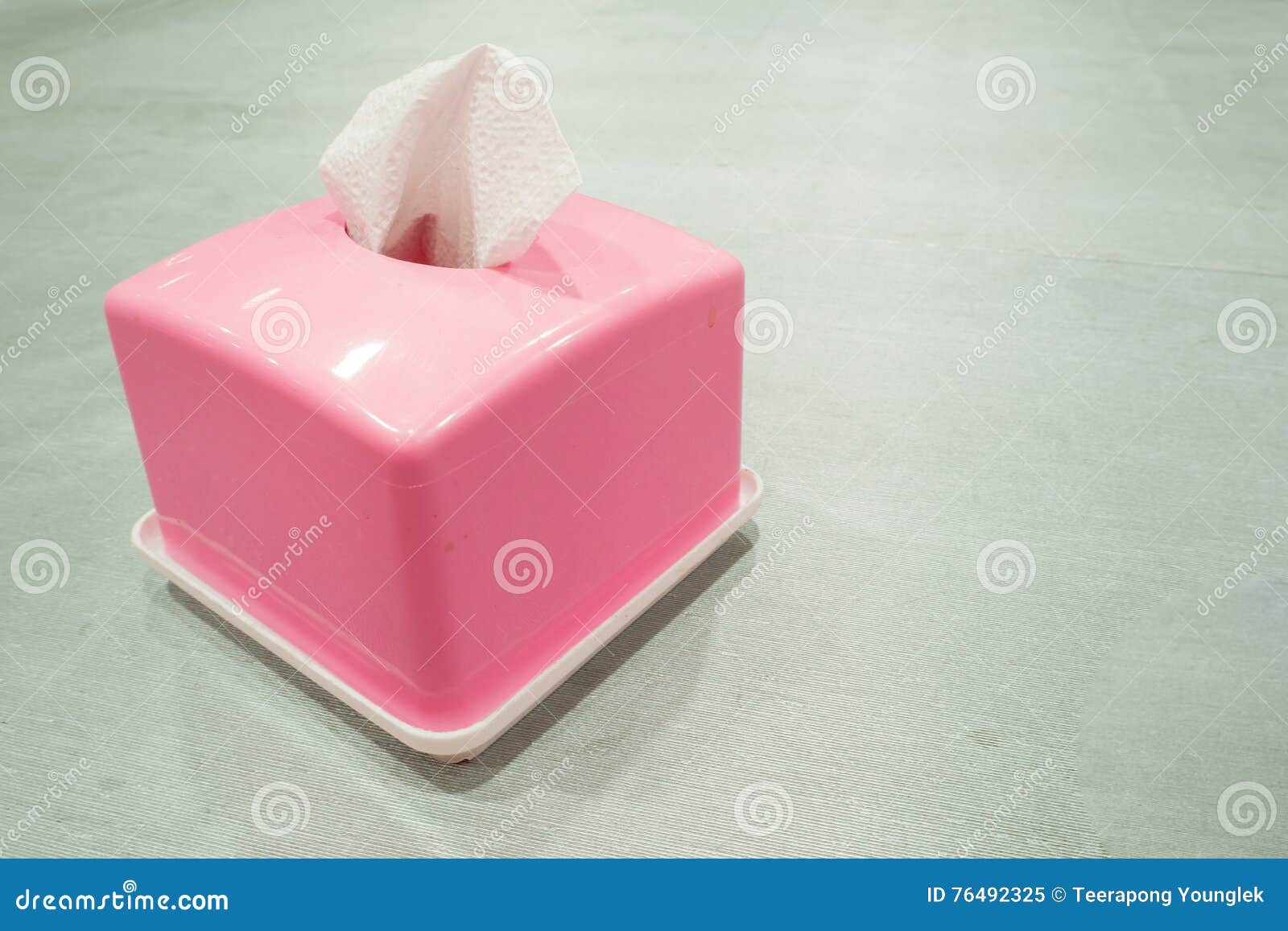 Pink Tissue Box on a Green Table. Stock Image - Image of table, tissue ...