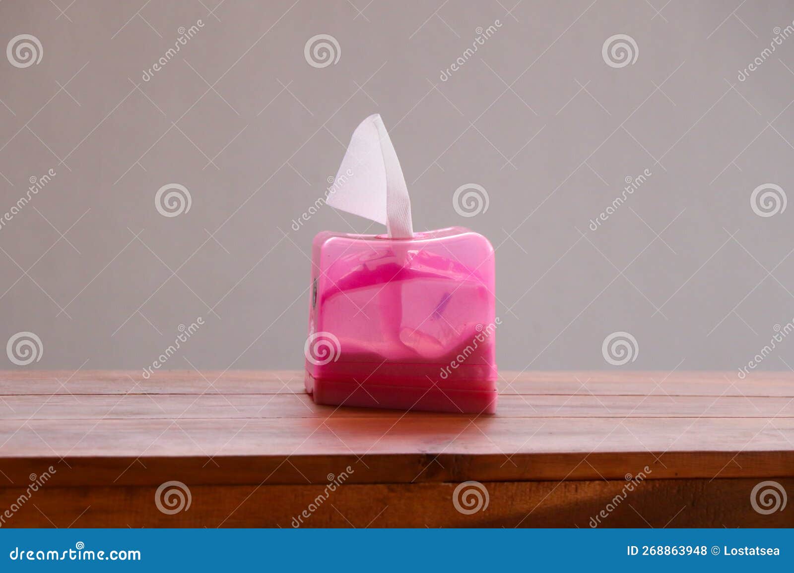 Pink Tissue Box on the Table Stock Photo - Image of tissue, sanitary ...