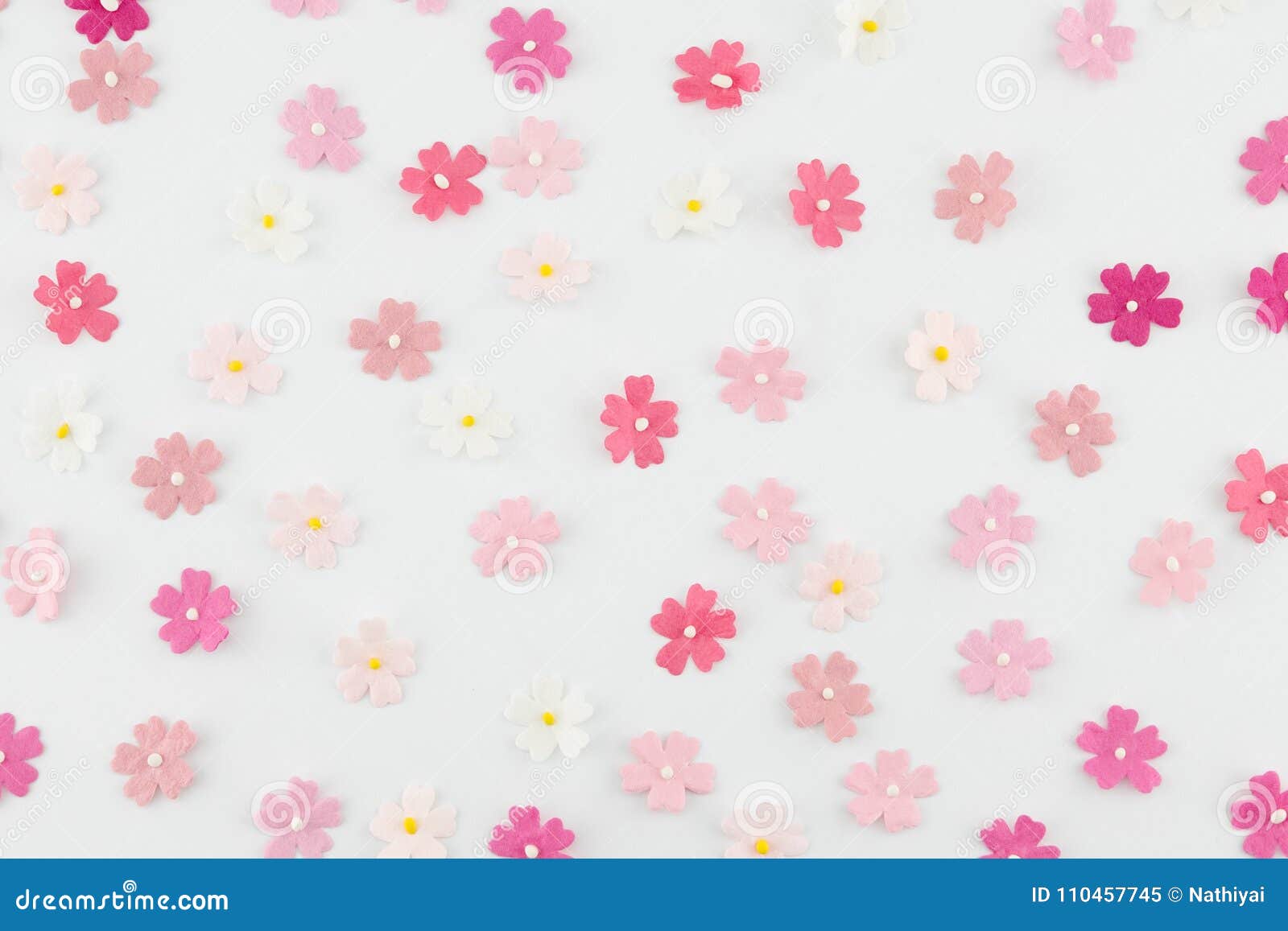 Pink Tone Paper Flowers Random Pattern Stock Image - Image of spring ...