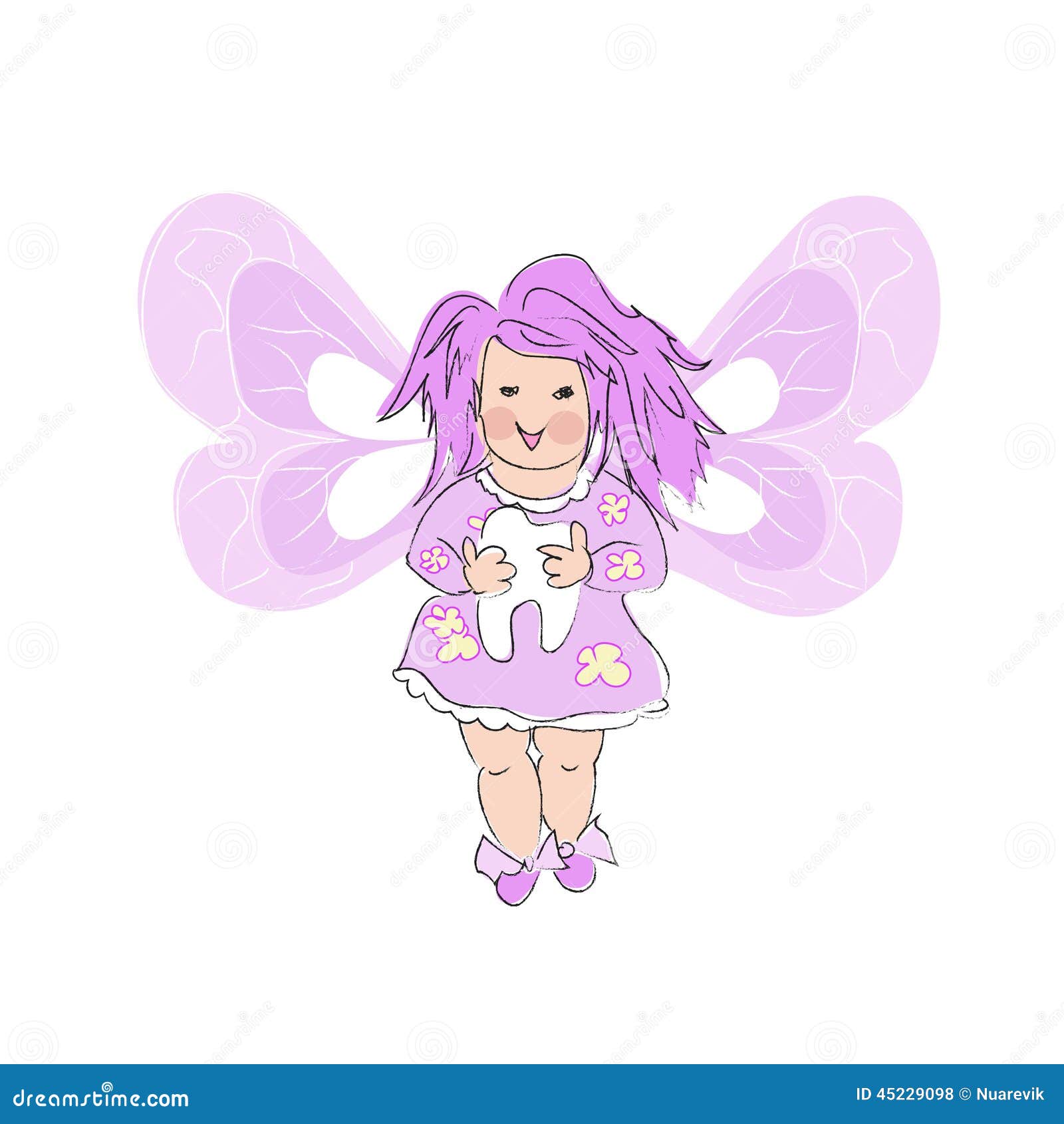Pink Tooth Fairy stock illustration. Illustration of character - 45229098