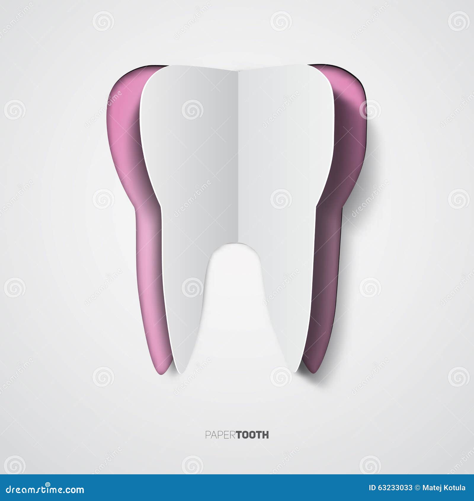 Pink Tooth papercut stock illustration. Illustration of illness - 63233033