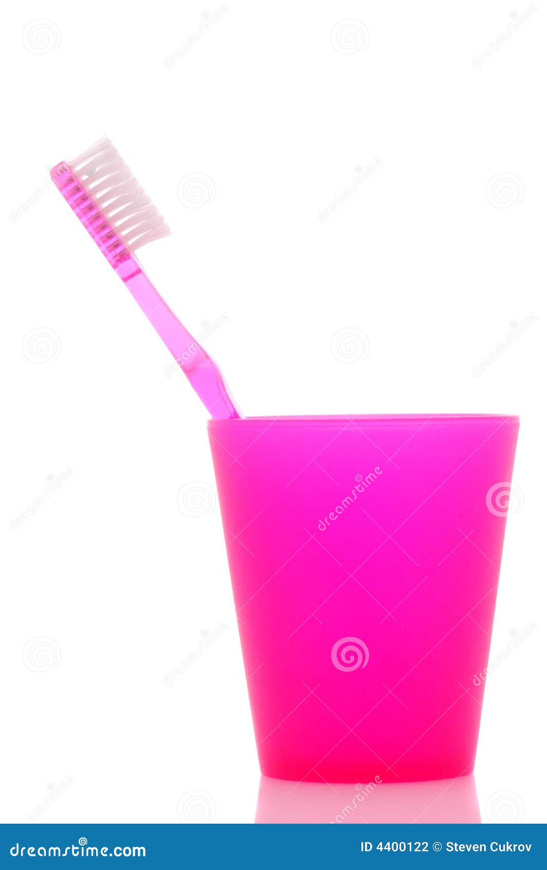 Pink Toothbrush in Cup stock photo. Image of white, hygiene - 4400122
