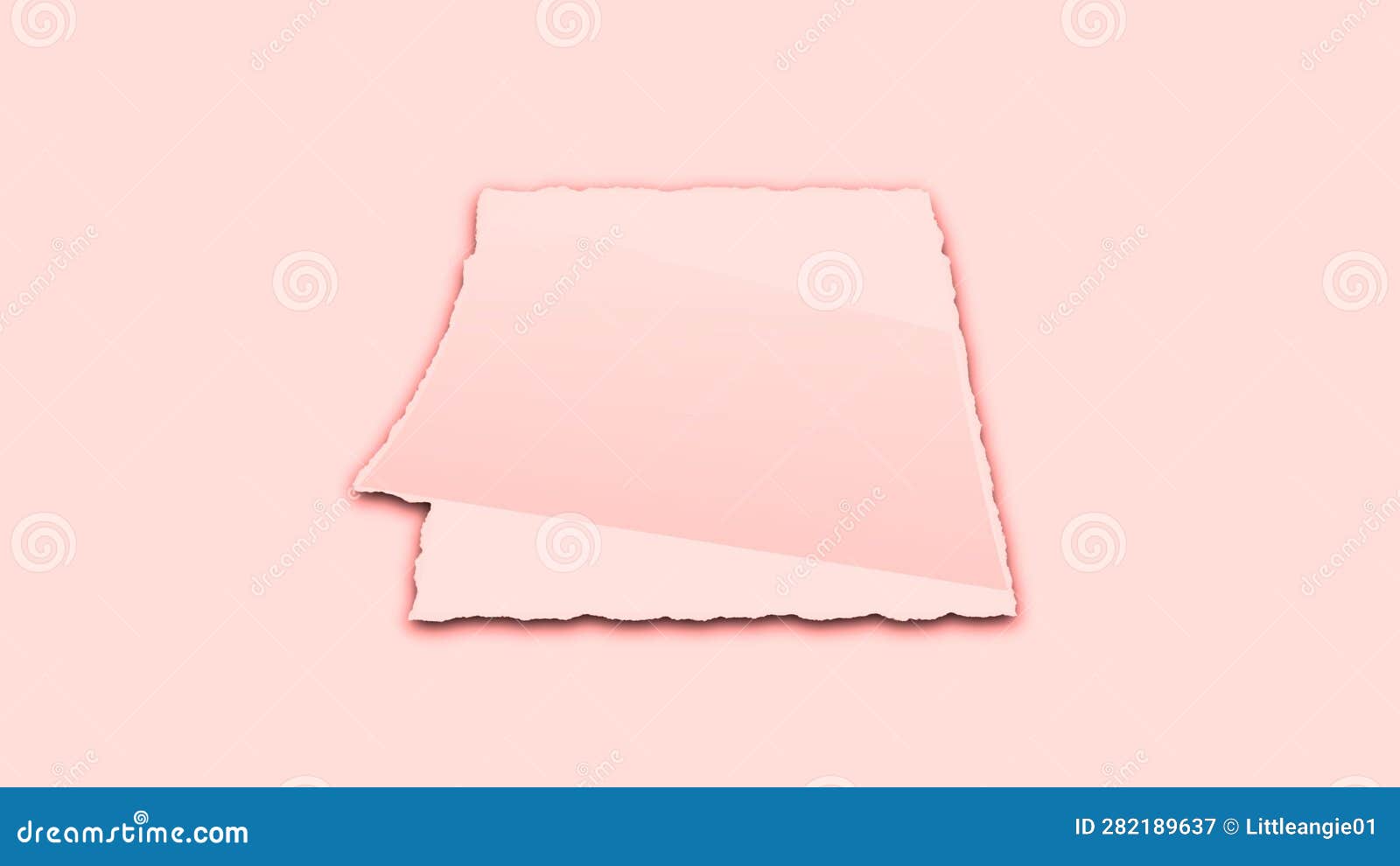 Pink Torn Paper Note Pad on Pink Background Stock Illustration ...