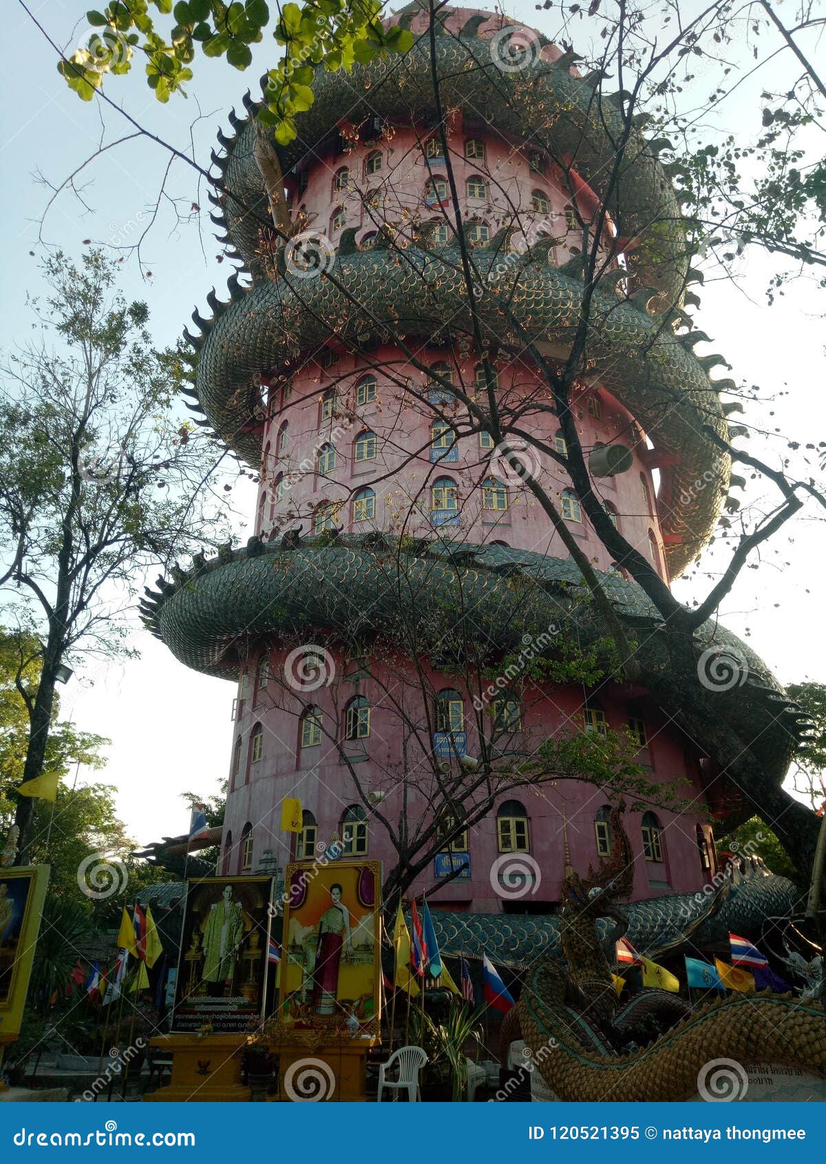 Dragon tower editorial image. Image of pink, tower, swing - 120521395