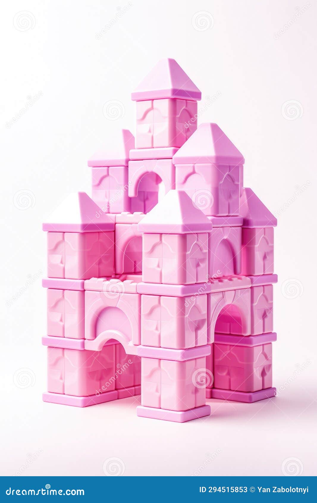 Pink Toy Toy Building Set White Background Stock Illustration ...