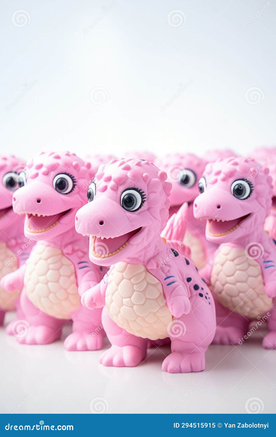 Pink Toy Toy Dinosaur Figures White Background Stock Illustration ...