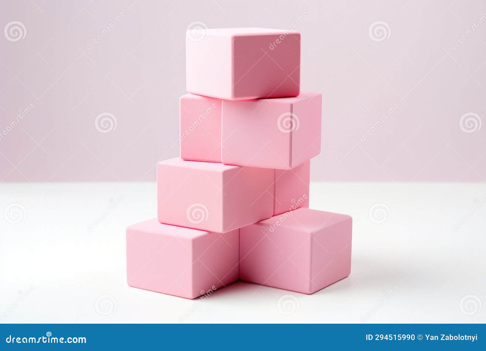 Pink Toy Toy Number Blocks White Background Stock Illustration ...