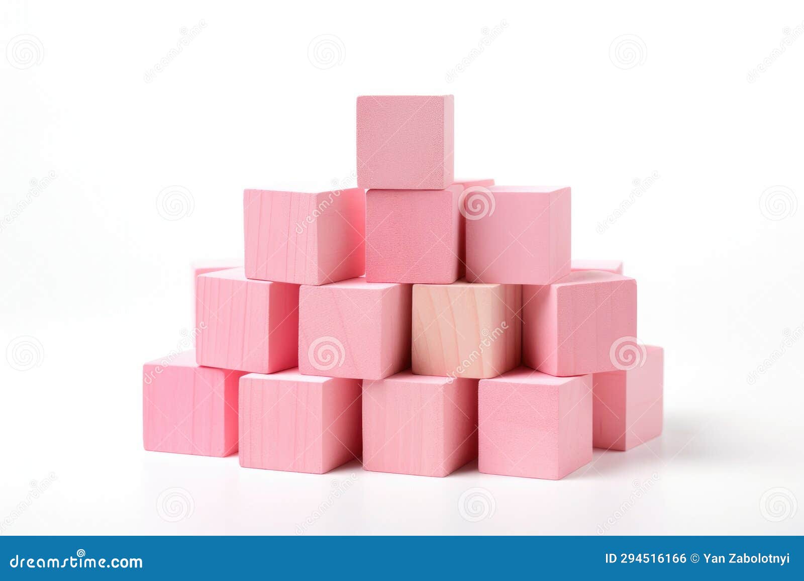 Pink Toy Toy Wooden Blocks White Background Stock Illustration ...