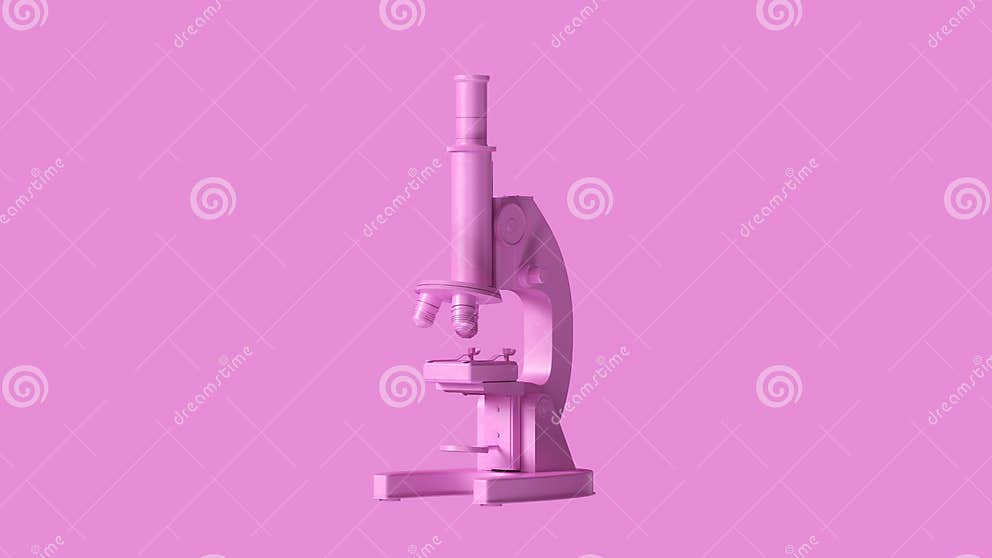 Pink Traditional Microscope Stock Illustration - Illustration of color ...