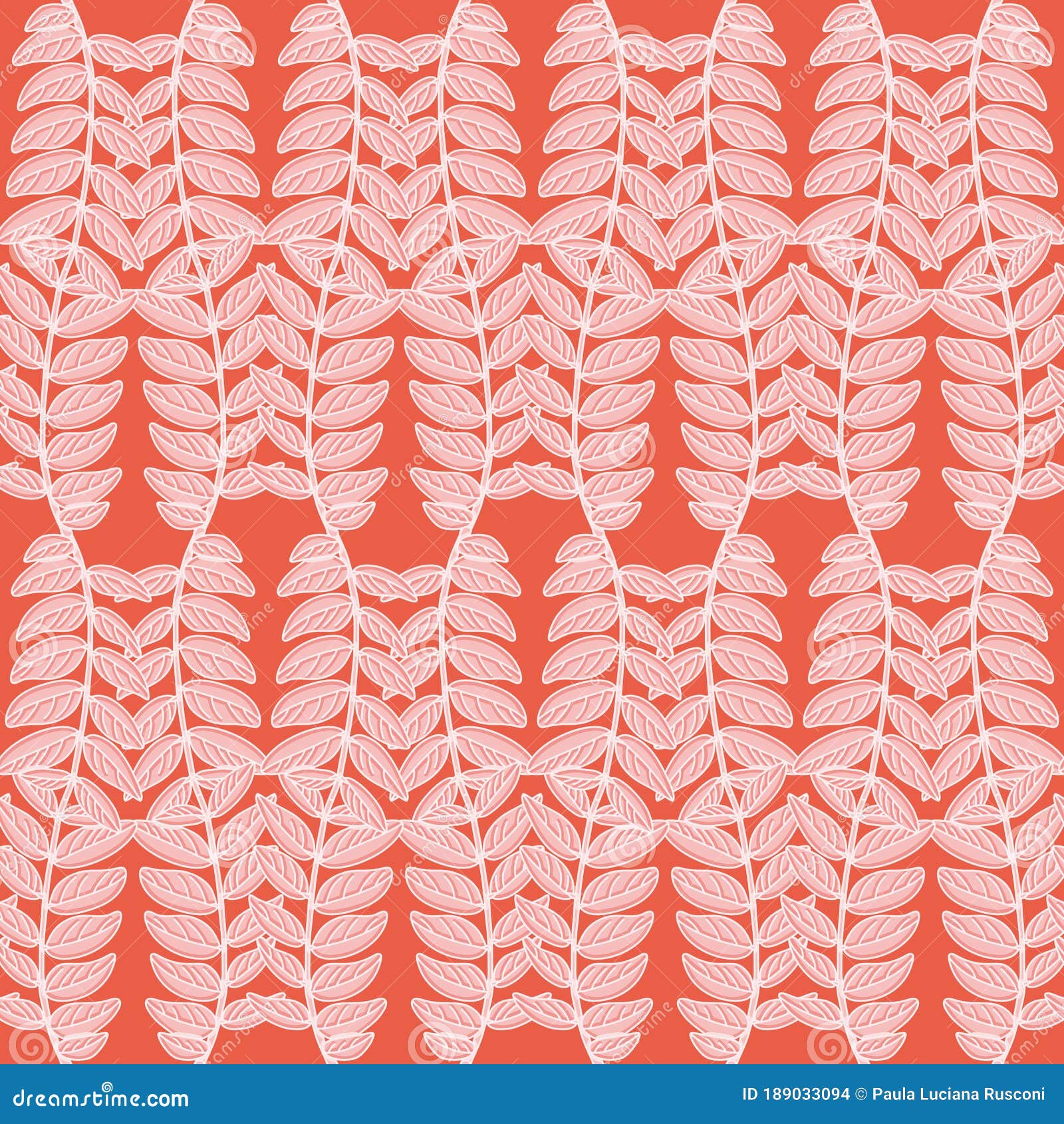 Pink Trailing Leaves Seamless Pattern Background Stock Vector ...