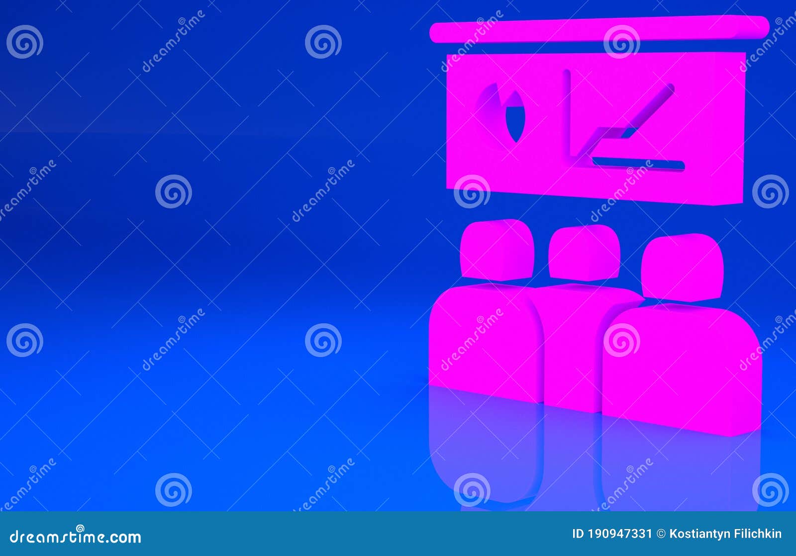 Pink Training, Presentation Icon Isolated on Blue Background ...