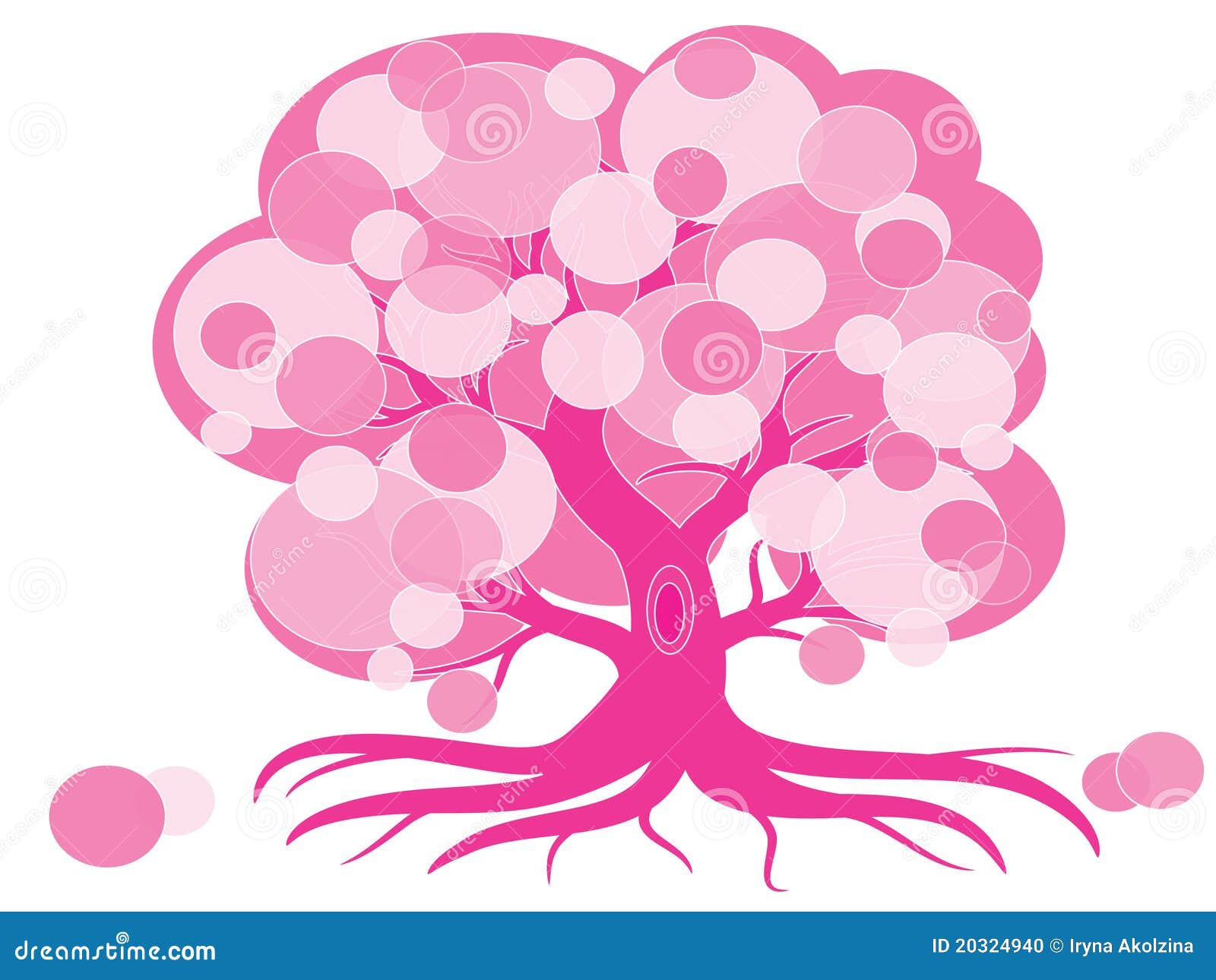 Pink Tree Branches Isolated On A White Background. Floral Blanks ...