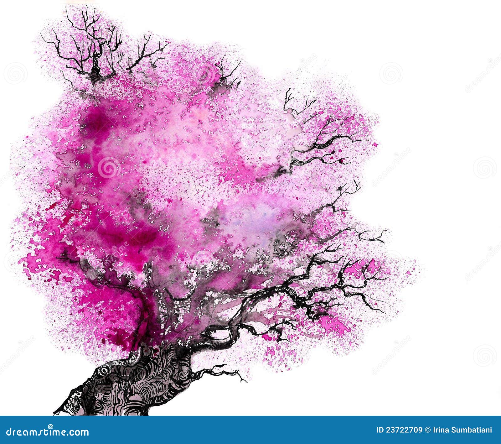 Pink tree stock illustration. Illustration of indian - 23722709