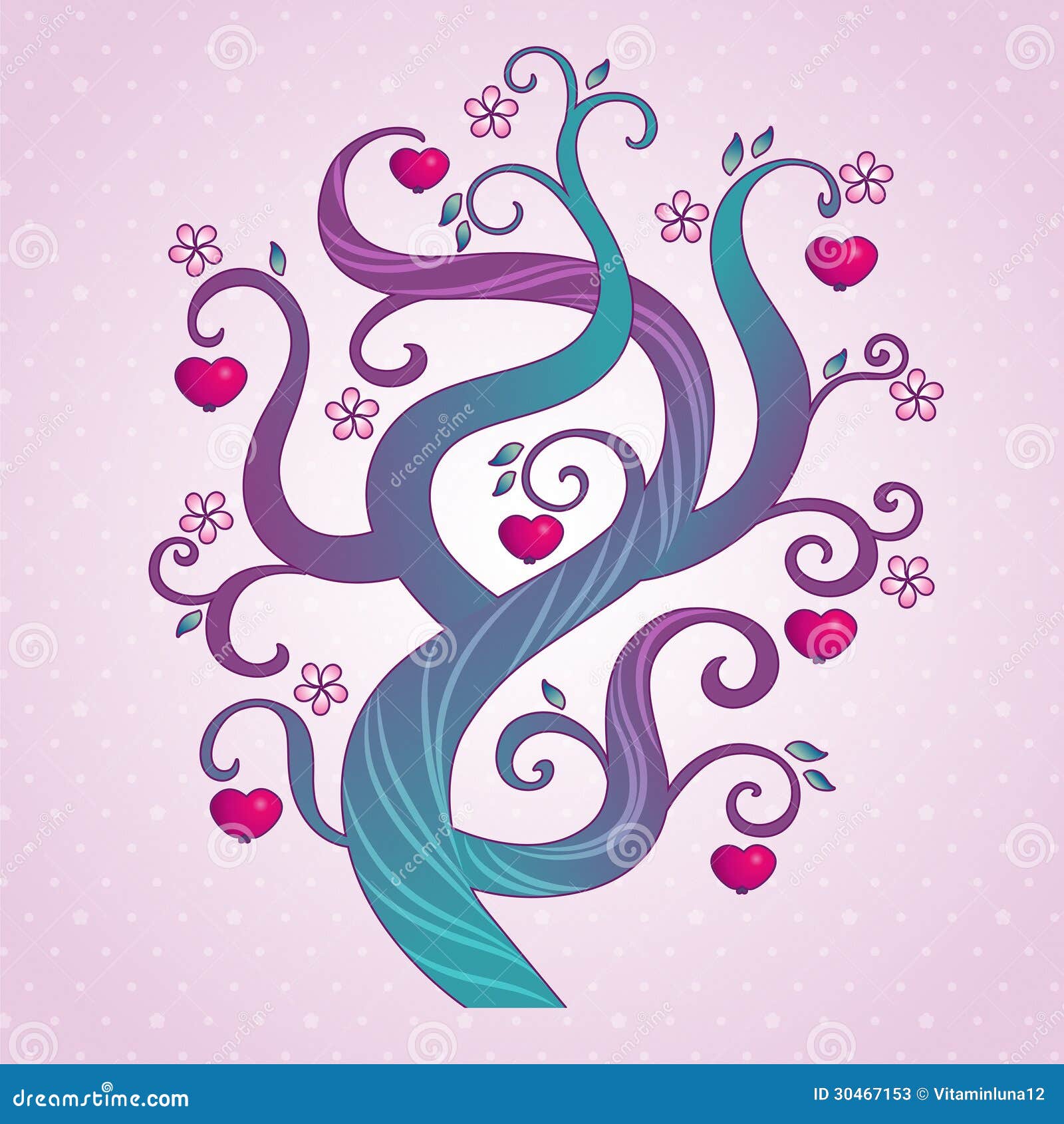 Pink-tree-3 ilustración del vector. Ilustración de violeta - 30467153