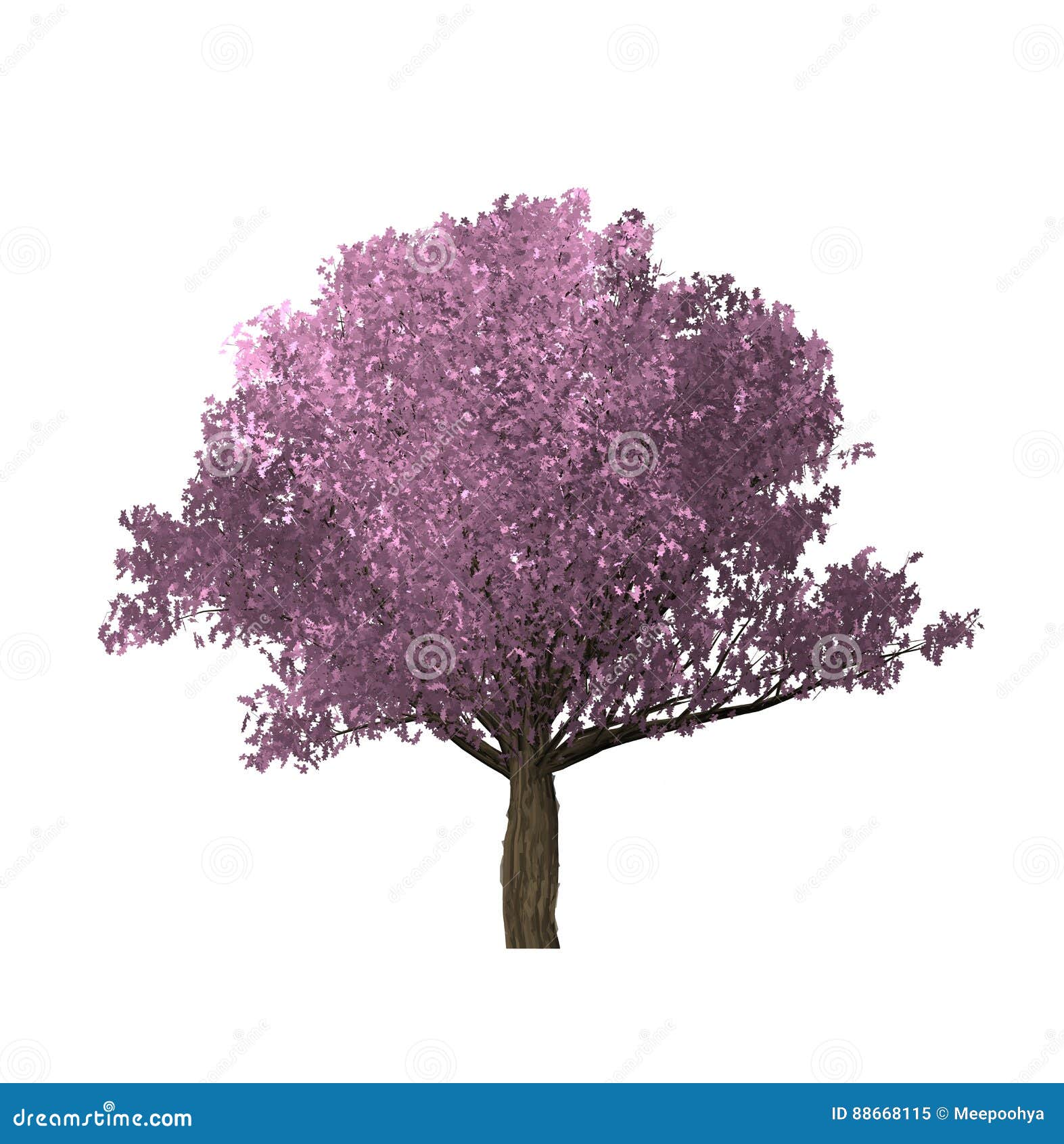 Pink Tree of Computer Graphics. Stock Illustration - Illustration of ...