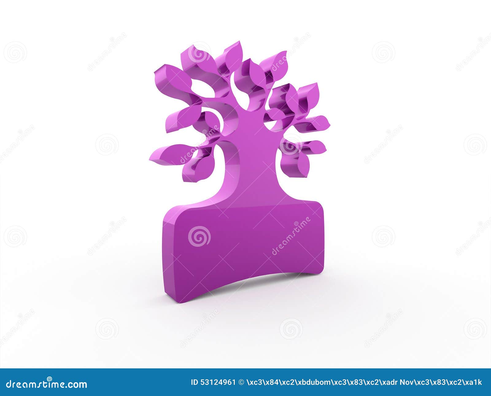 Pink Tree Concept Rendered Isolated on White Stock Illustration ...