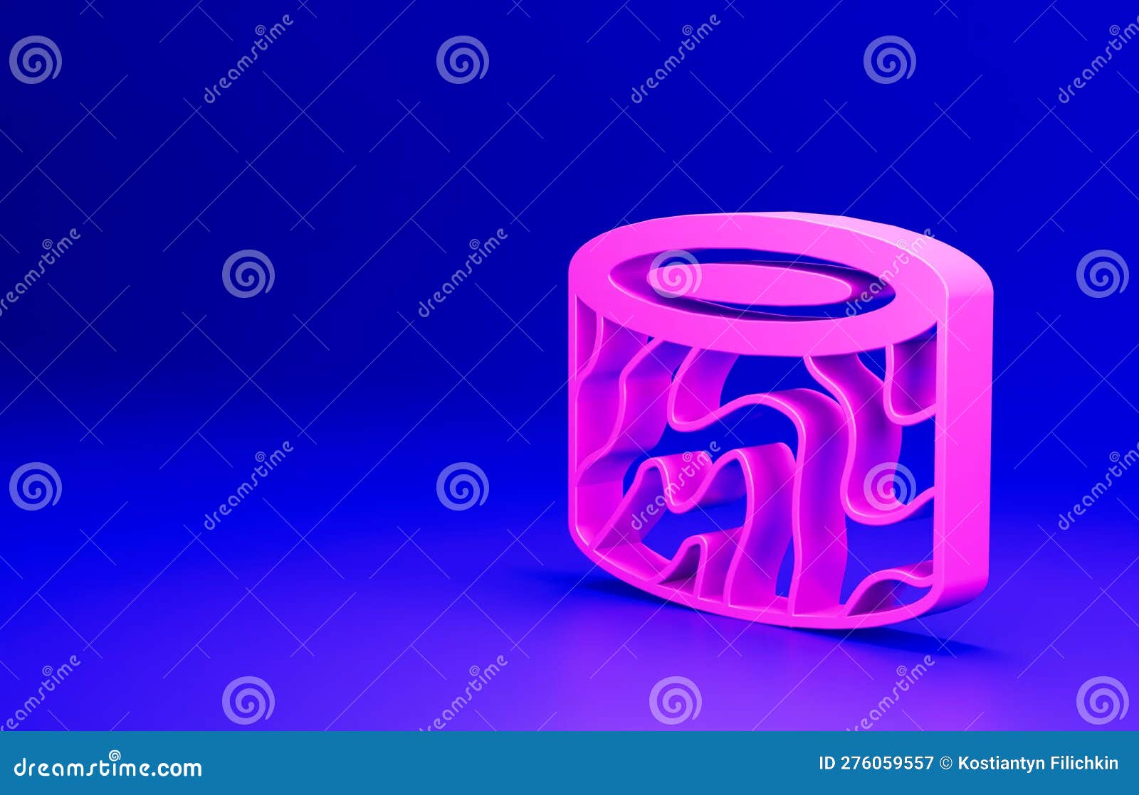 Pink Tree Stump Icon Isolated on Blue Background. Minimalism Concept ...