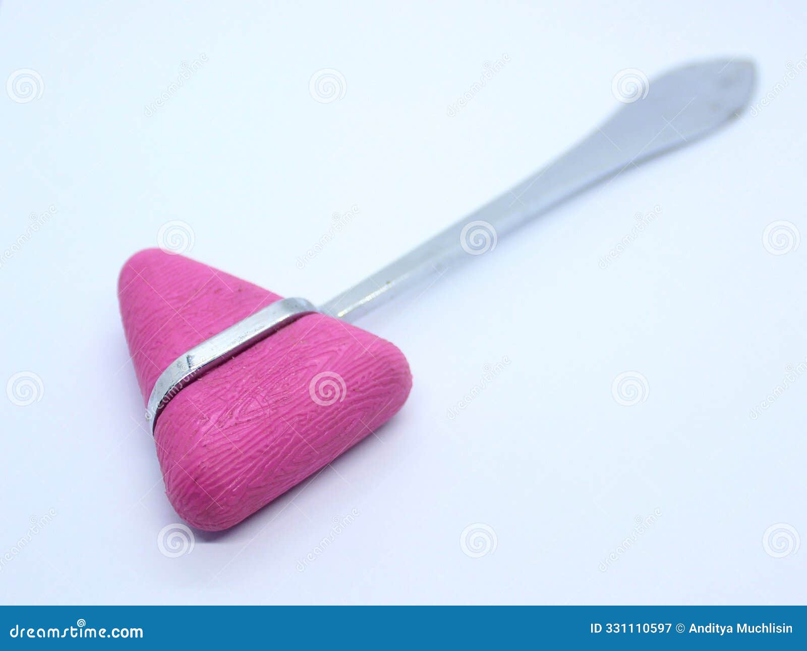 Pink Triangle Reflex Hammer Made of Rubber and Metal Isolated on White ...