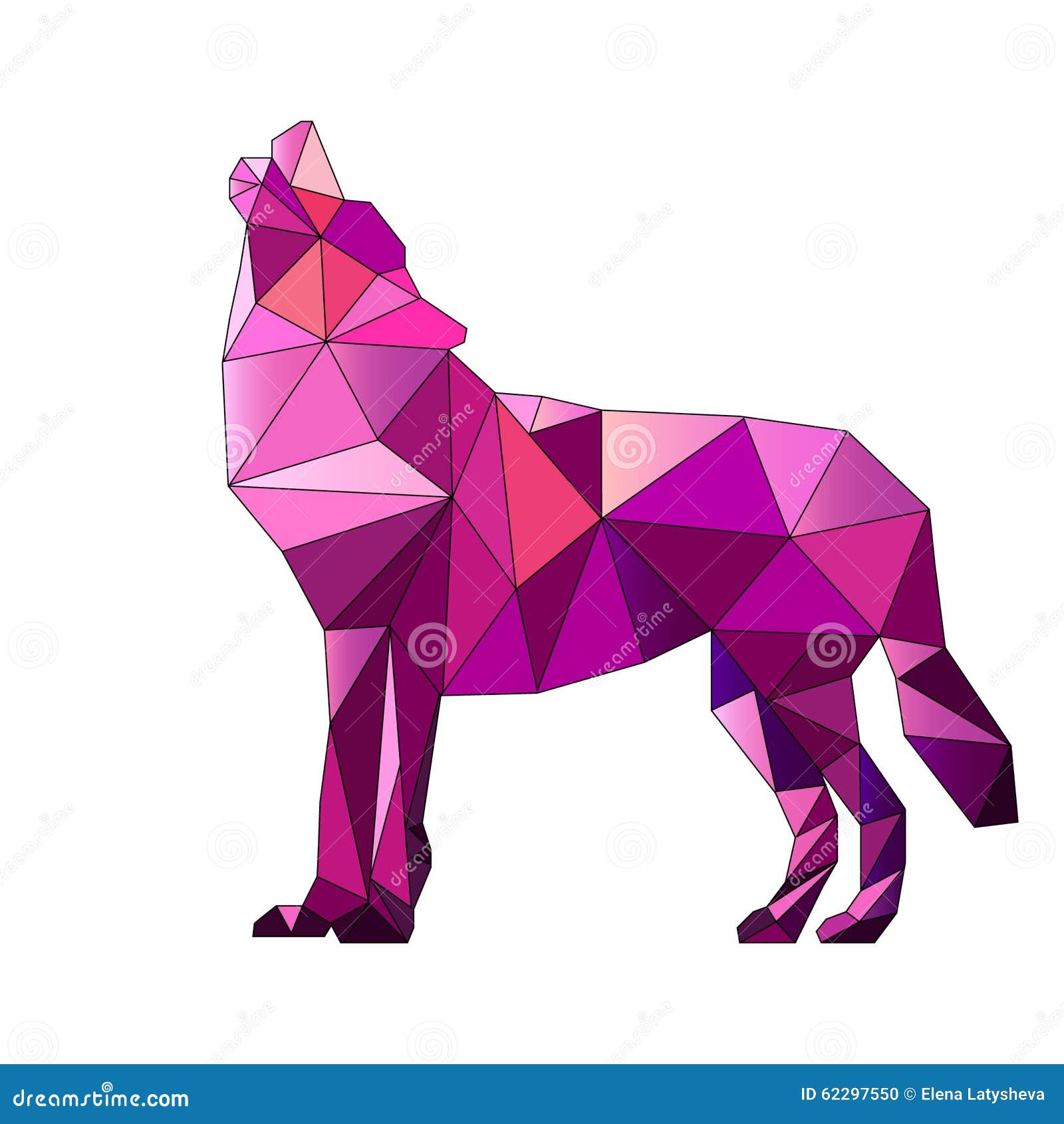 Pink triangle wolf stock vector. Illustration of design - 62297550