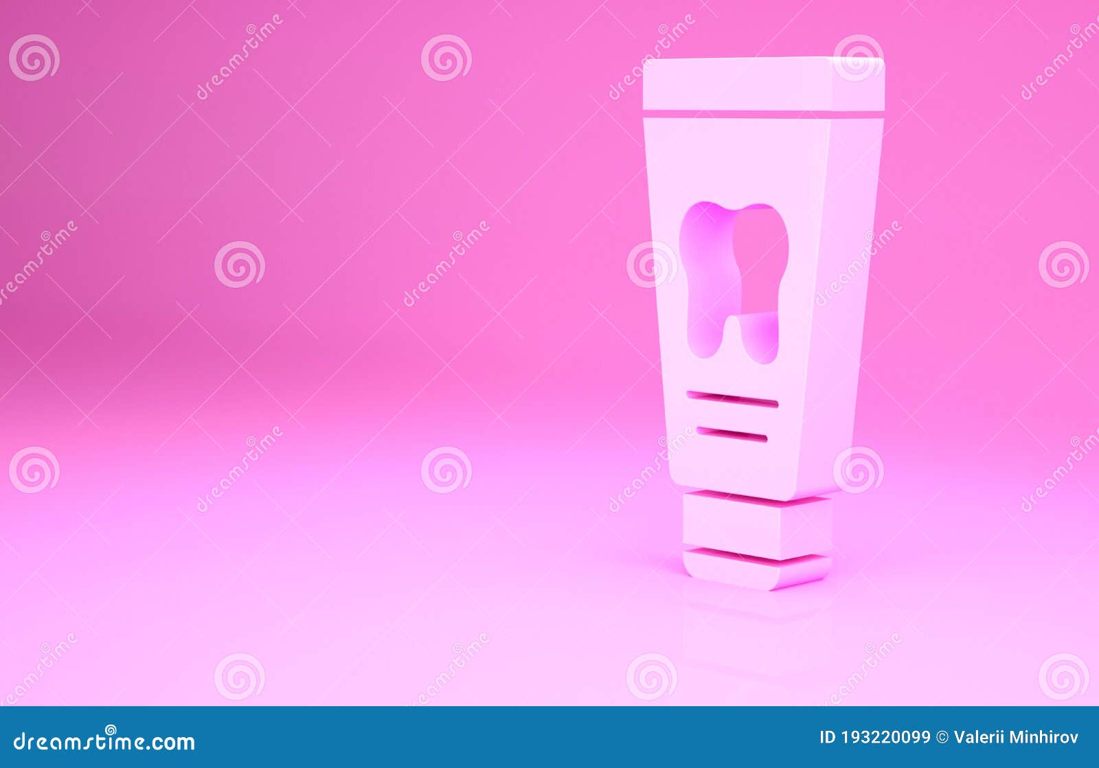 Pink Tube of Toothpaste Icon Isolated on Pink Background. Minimalism ...