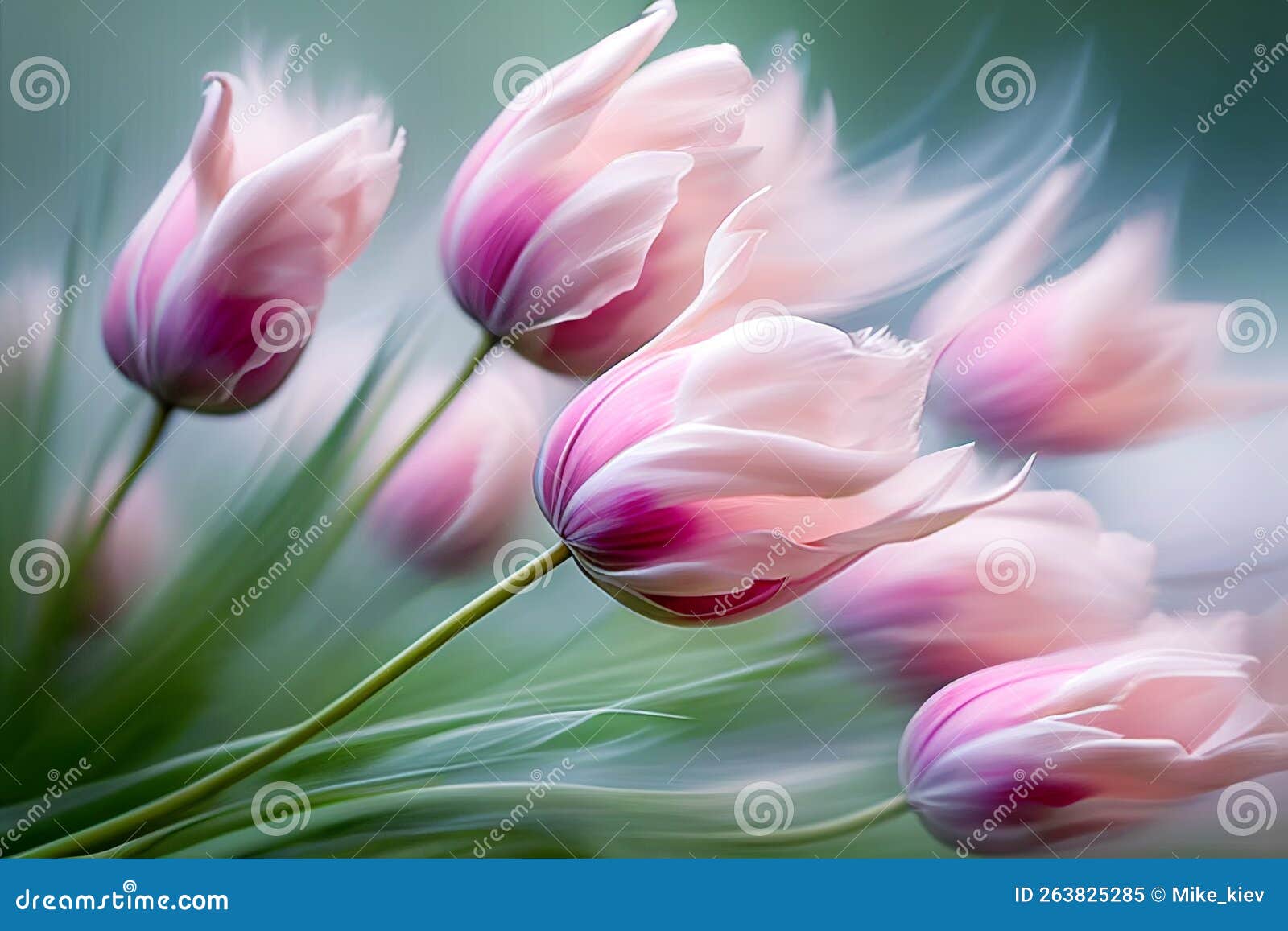 Tulips in the wind stock image. Image of blossom, flower - 263825285