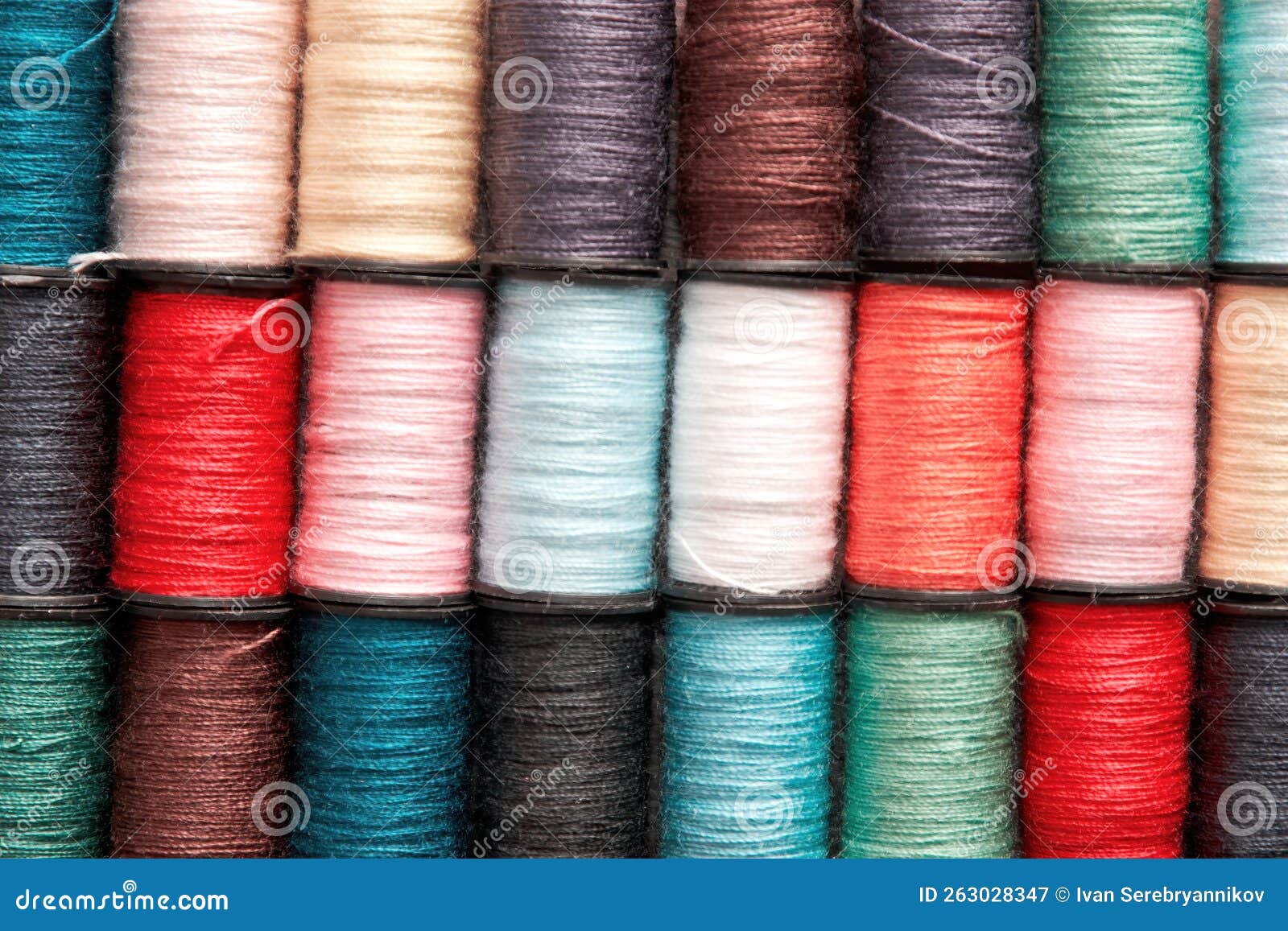 Pink and Turquoise Colored Thread Reels Pattern Texture Stock Image ...