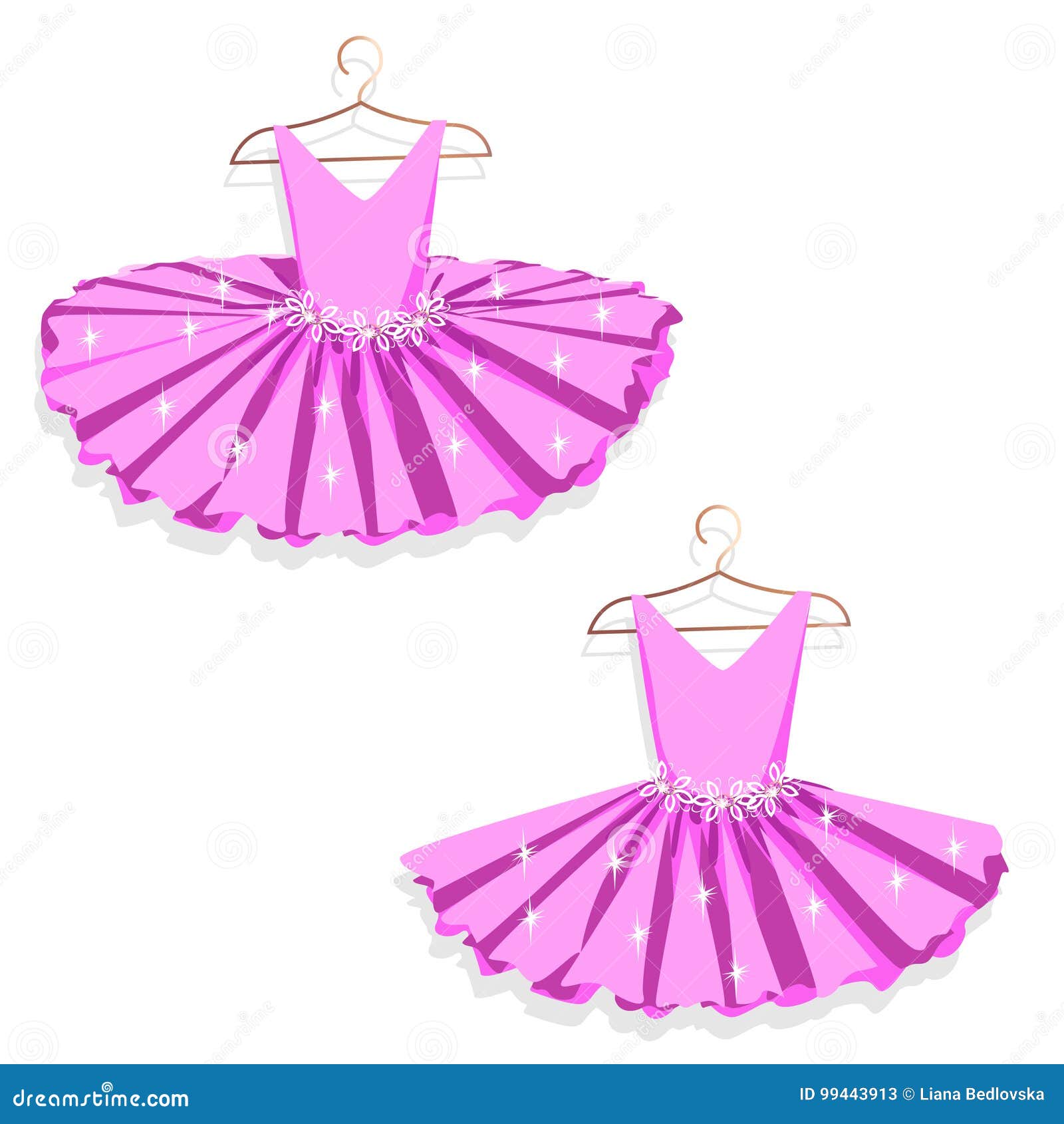 Pink tutu on the hanger stock vector. Illustration of classic - 99443913