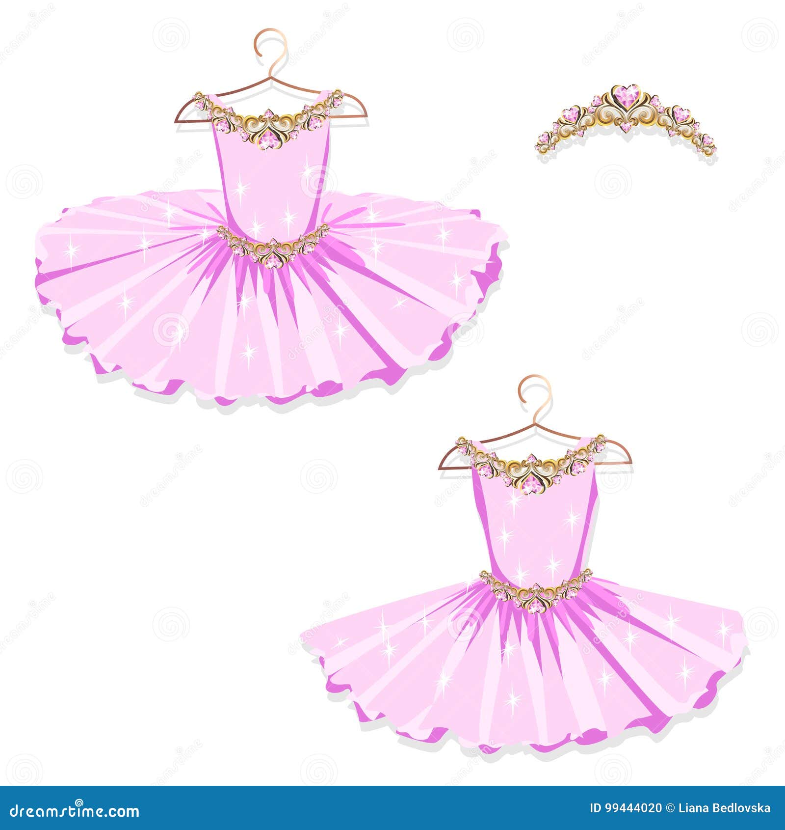 Pink tutu on the hanger stock vector. Illustration of graphic - 99444020