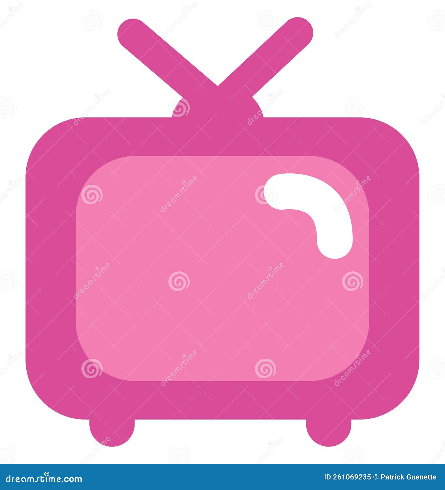 Pink TV, icon stock vector. Illustration of pink, television - 261069235