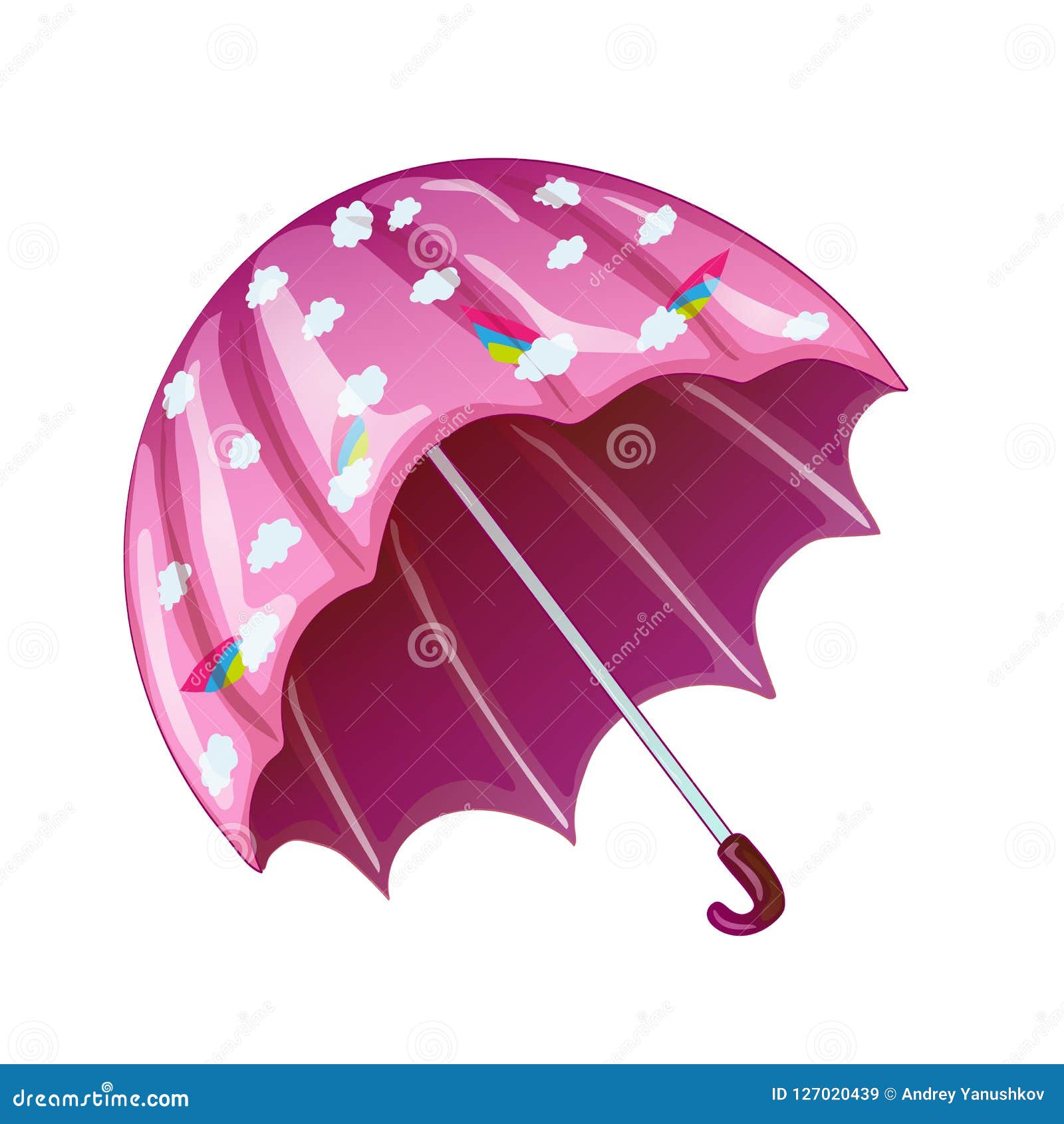 Pink Umbrella in a Vector Style Isolated. Stock Vector - Illustration ...