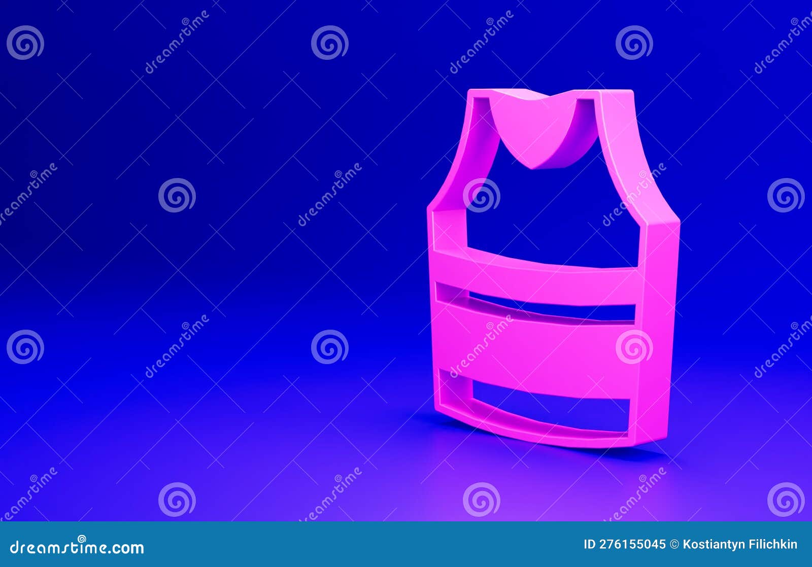 Pink Undershirt Icon Isolated on Blue Background. Minimalism Concept ...
