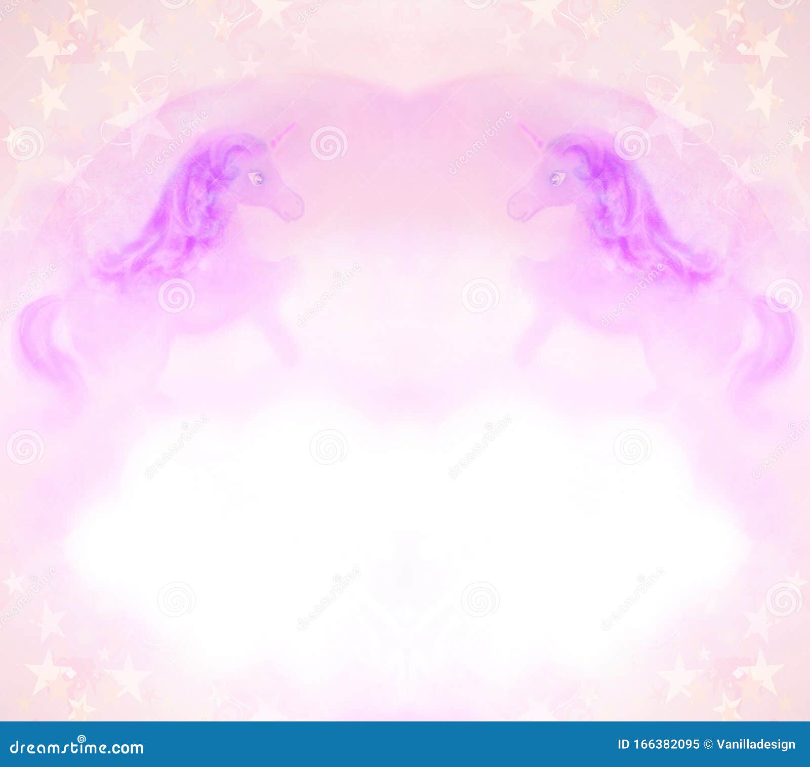 Pink Unicorns and Decorative Frame Stock Illustration - Illustration of ...