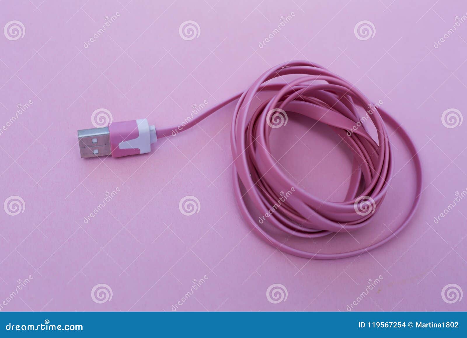 Pink cable stock photo. Image of isolated, technology - 119567254